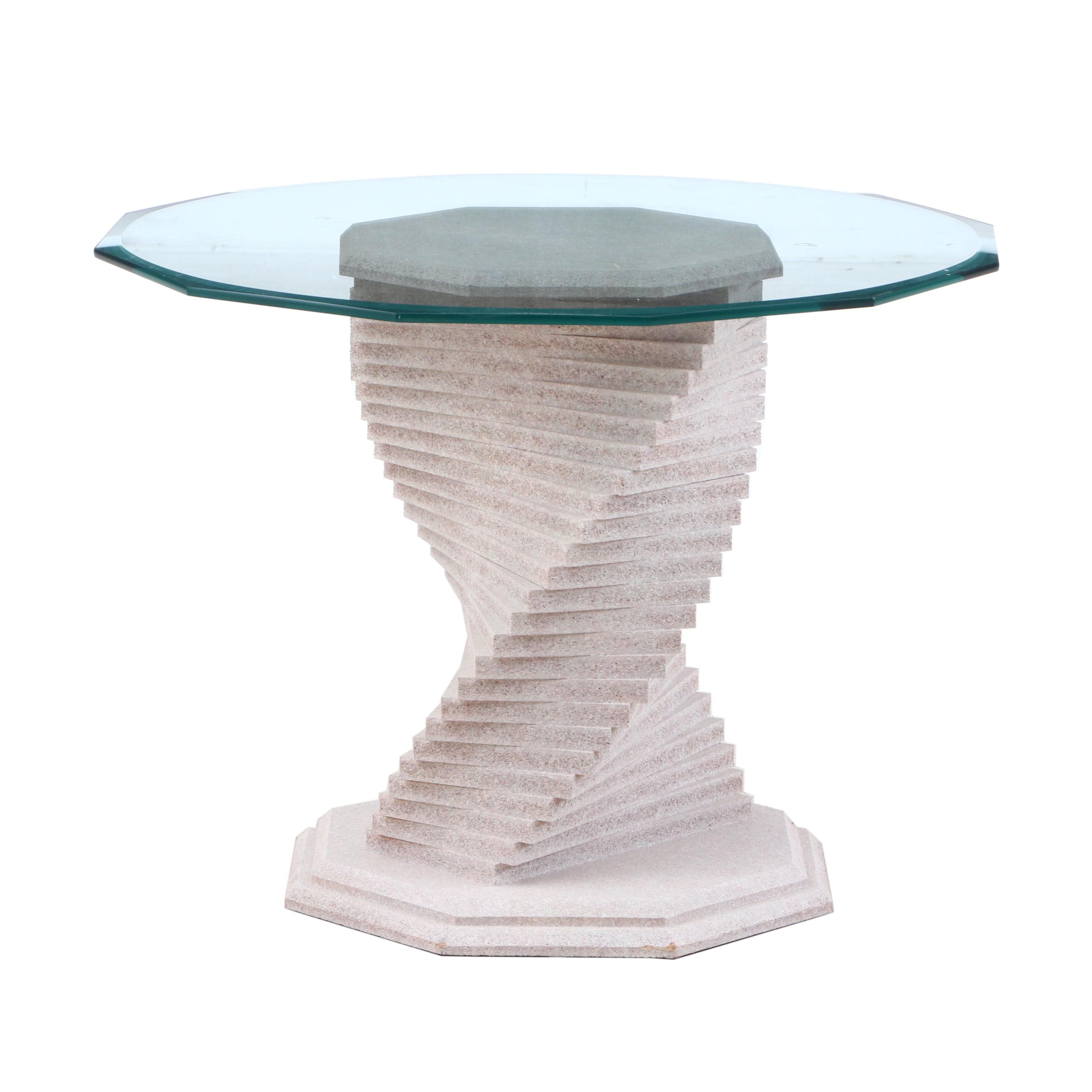 Modernist Composite and Glass Accent Table | EBTH