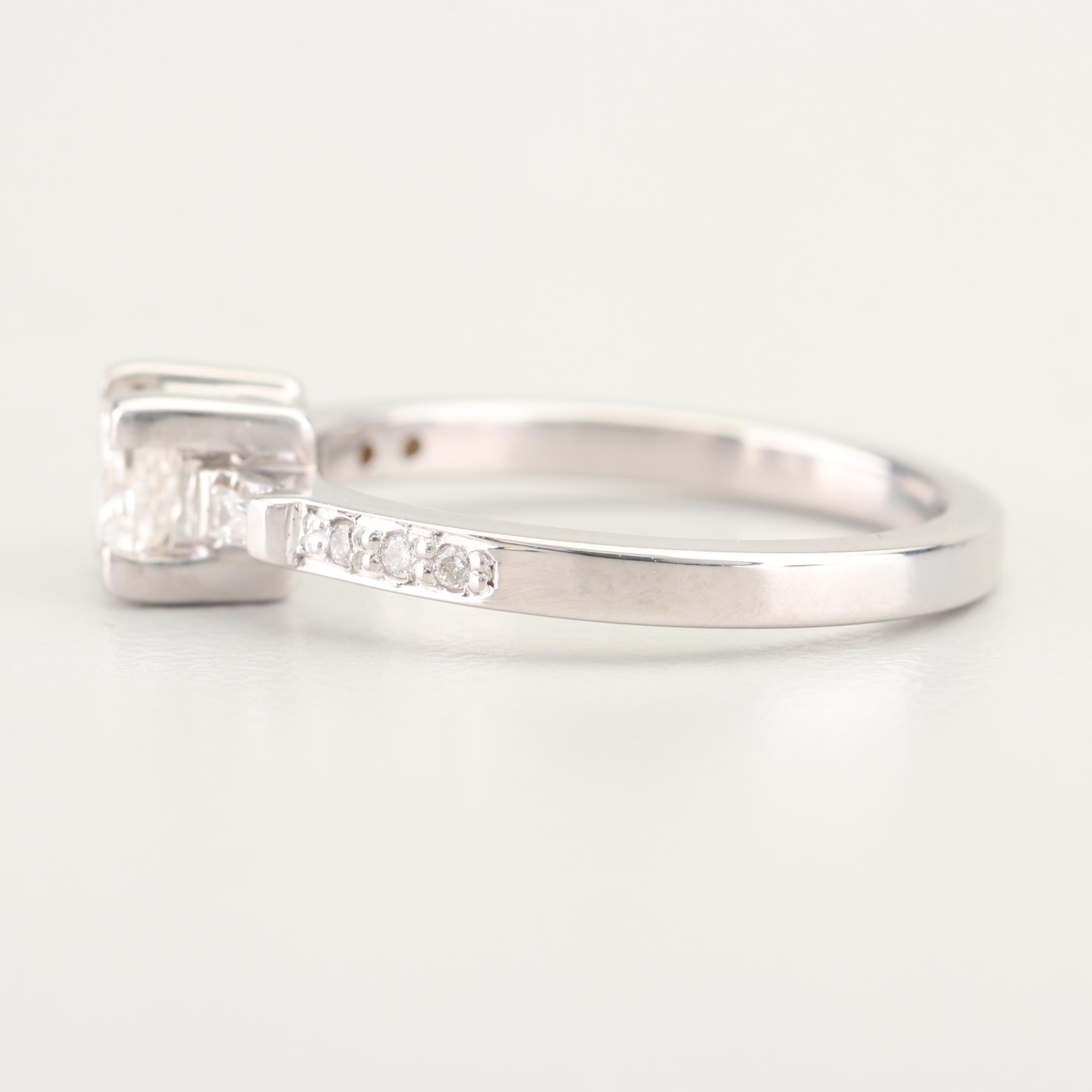 16K White Gold Diamond Ring | EBTH