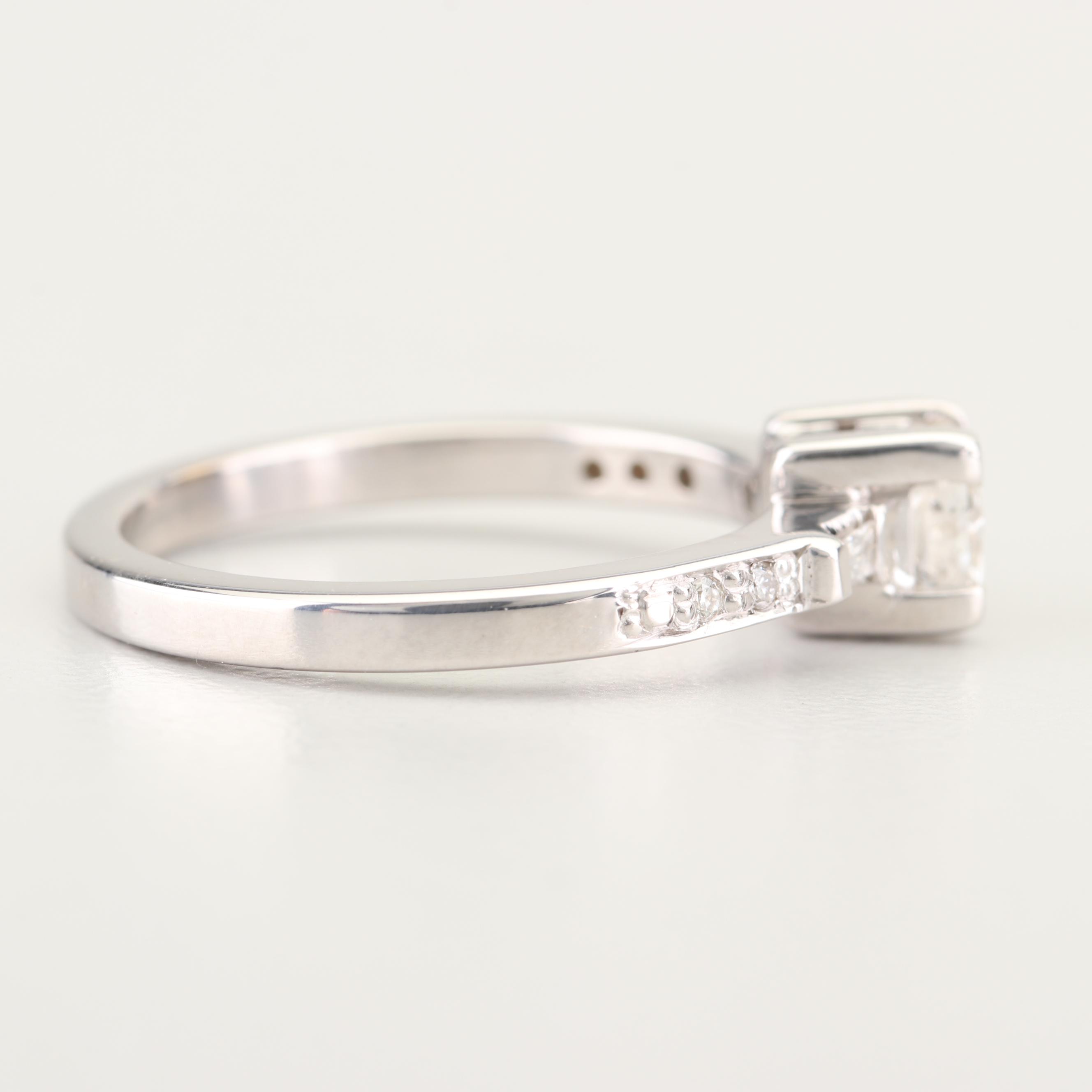 16K White Gold Diamond Ring | EBTH