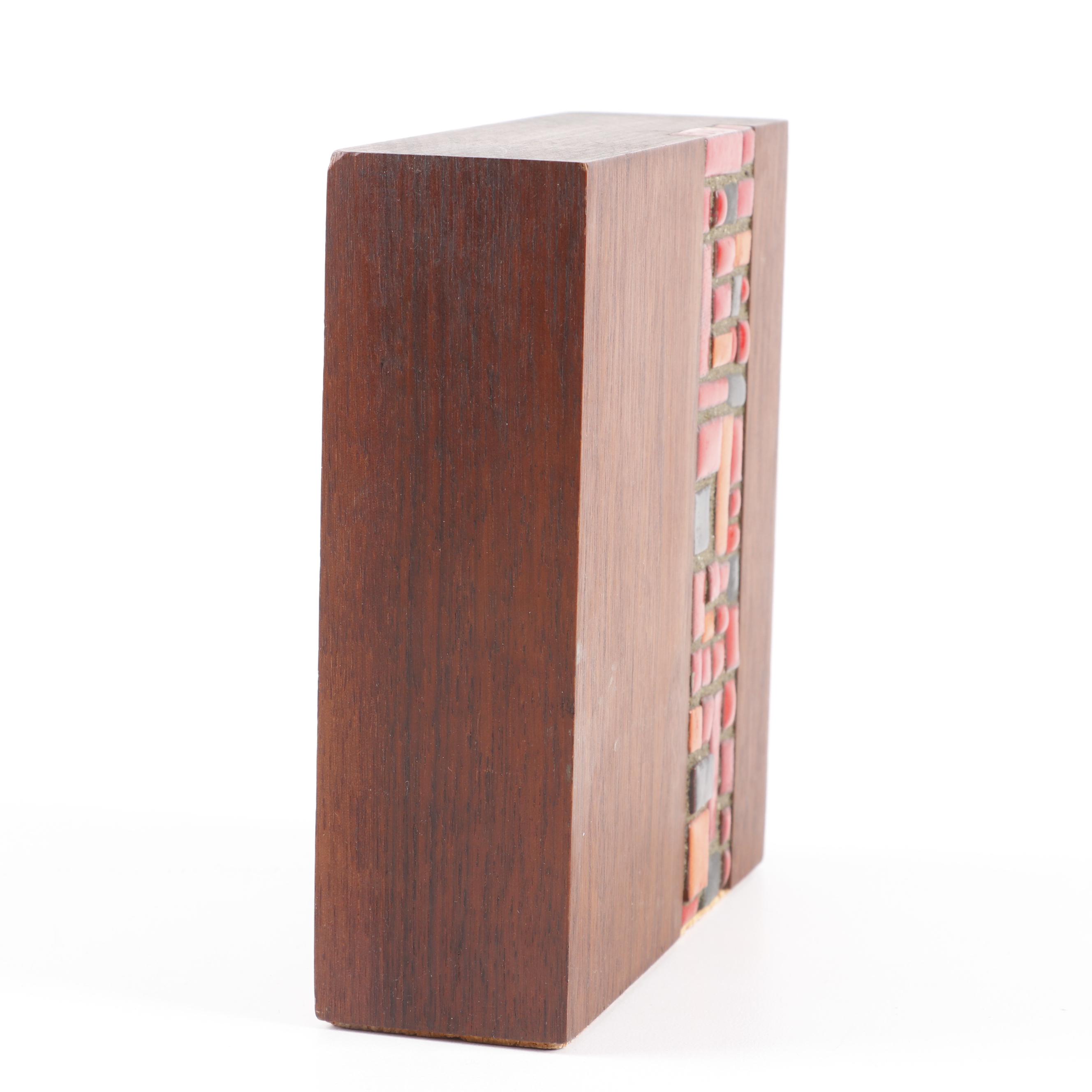 Mid-Century Modern Teak and Mosaic Tile Book Ends | EBTH