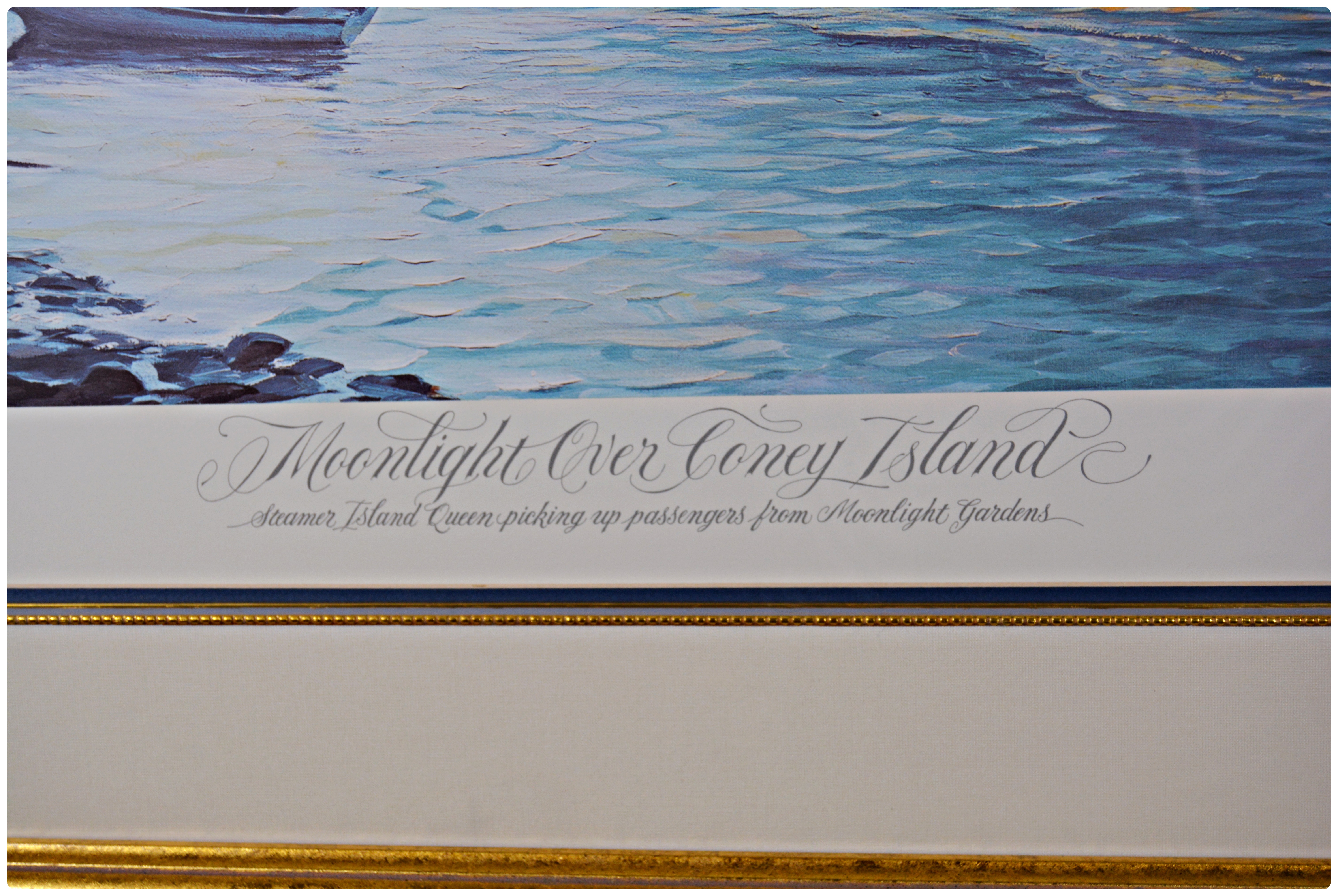 Michael Blaser Offset Lithograph "Moonlight Over Coney Island ...