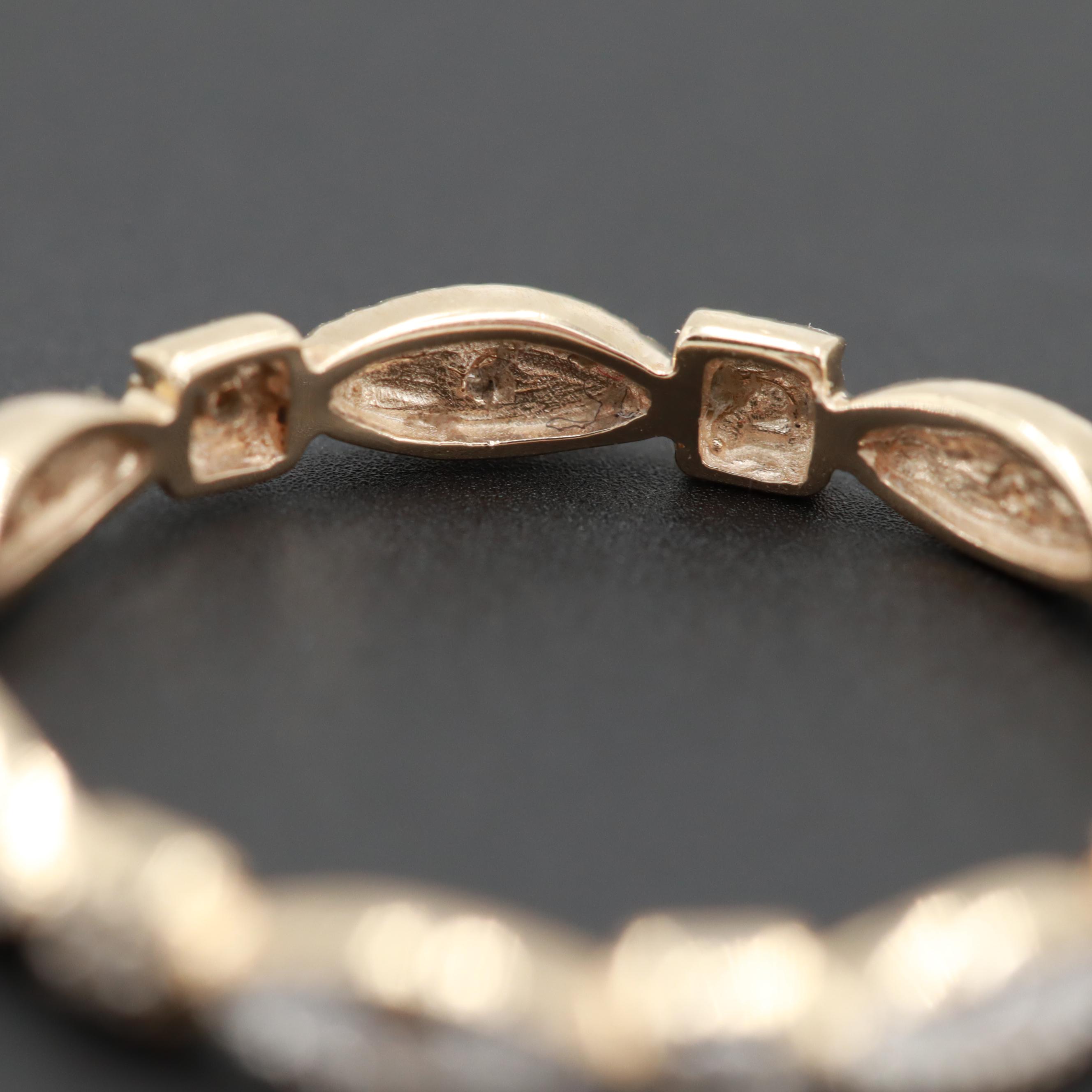 14K Yellow Gold Diamond Stacking Rings | EBTH