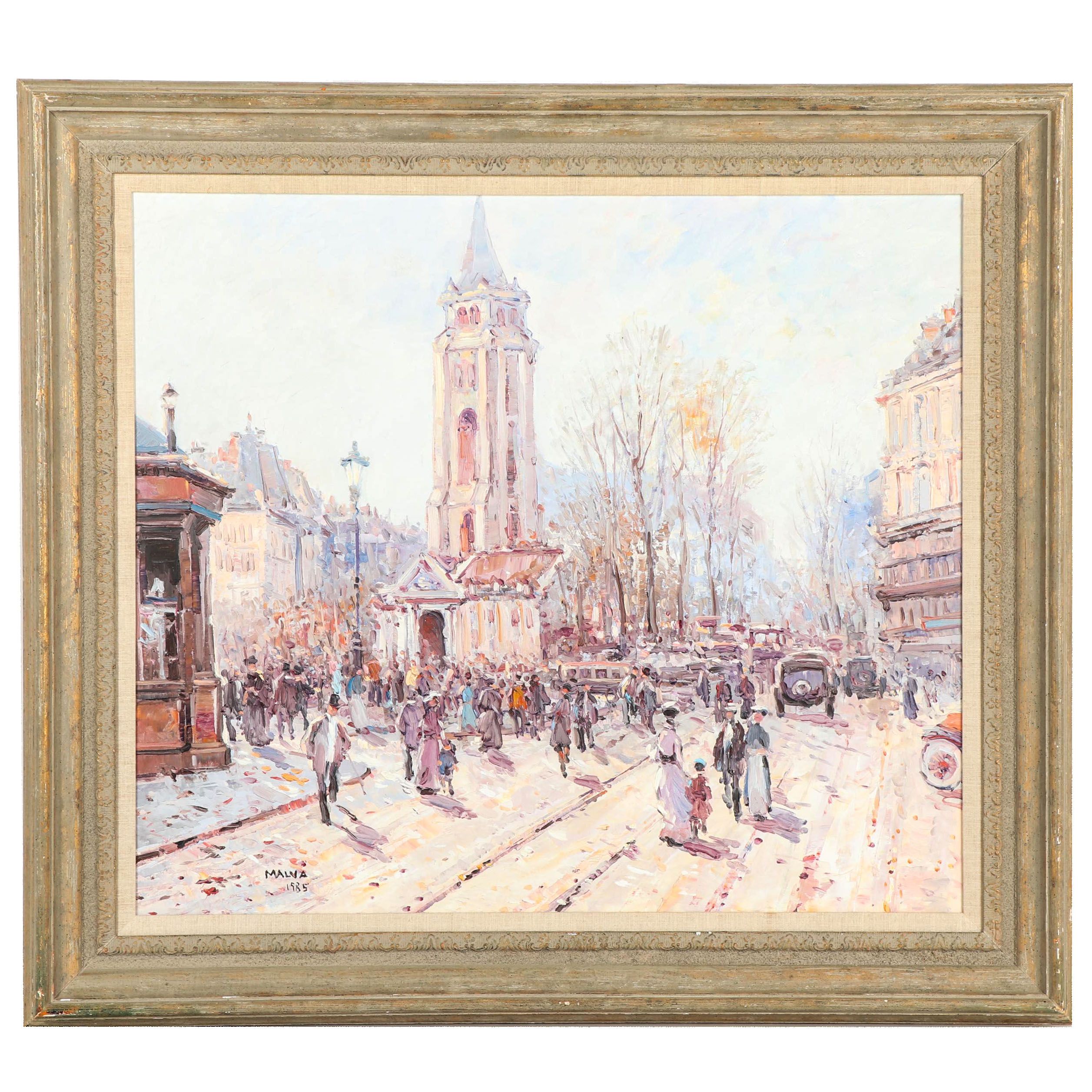 George Malva Oil Painting "Snow in Paris" | Everything But The House