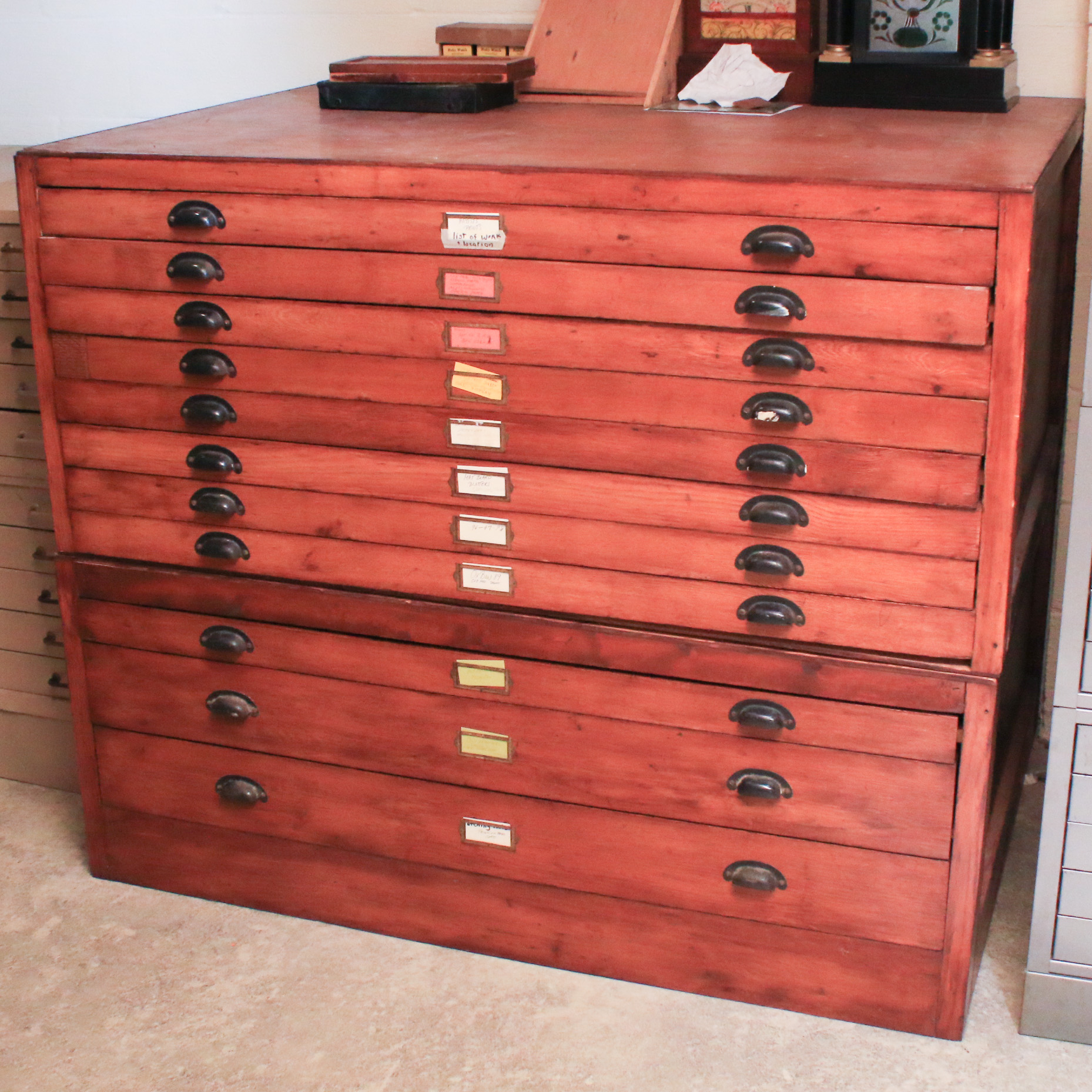 Wooden Flat File Cabinet | EBTH