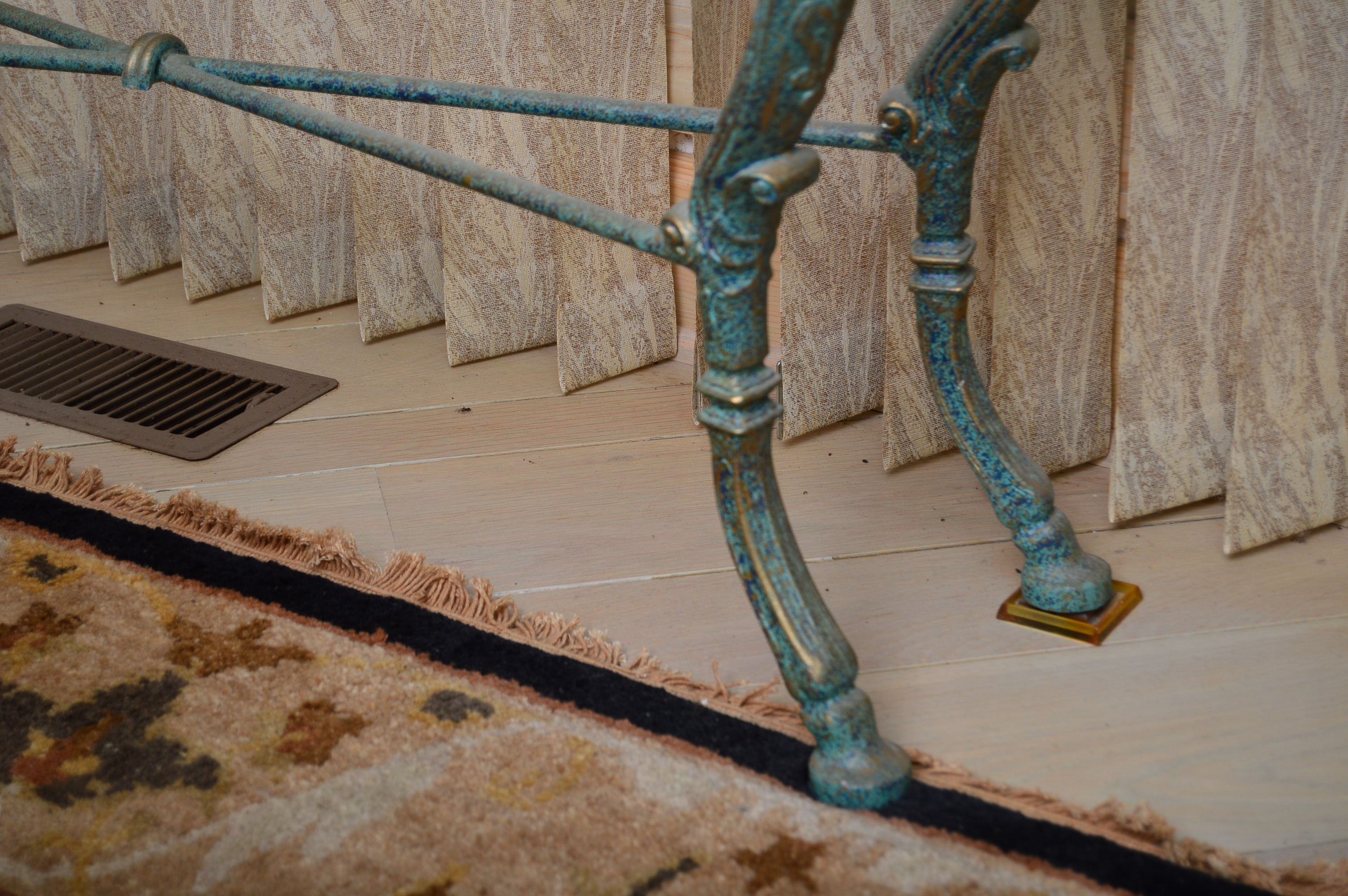 Contemporary Neoclassical Style Verdigris Finish Cast Metal Console ...