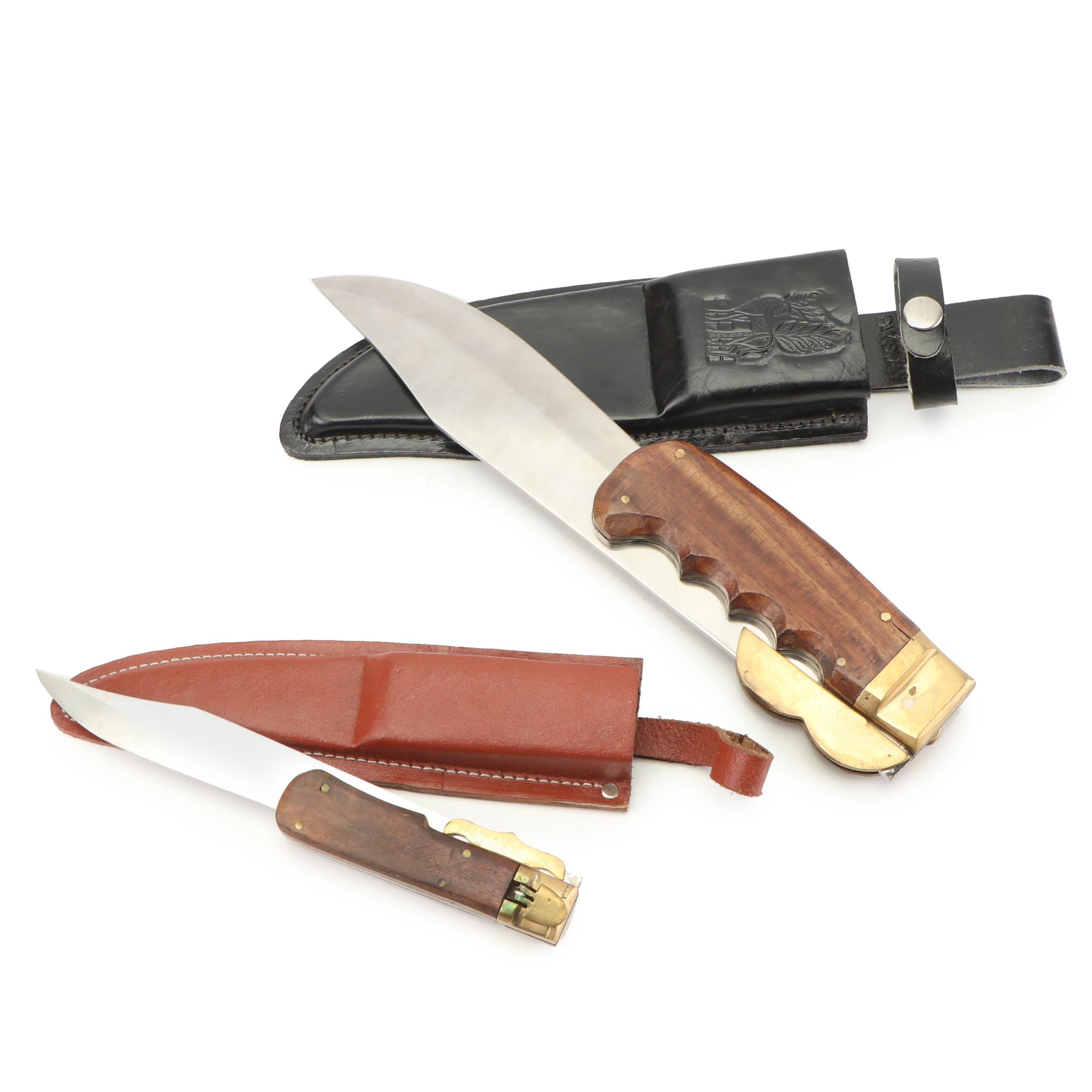 Pakistani Folding Knives in Leather Sheathes | EBTH