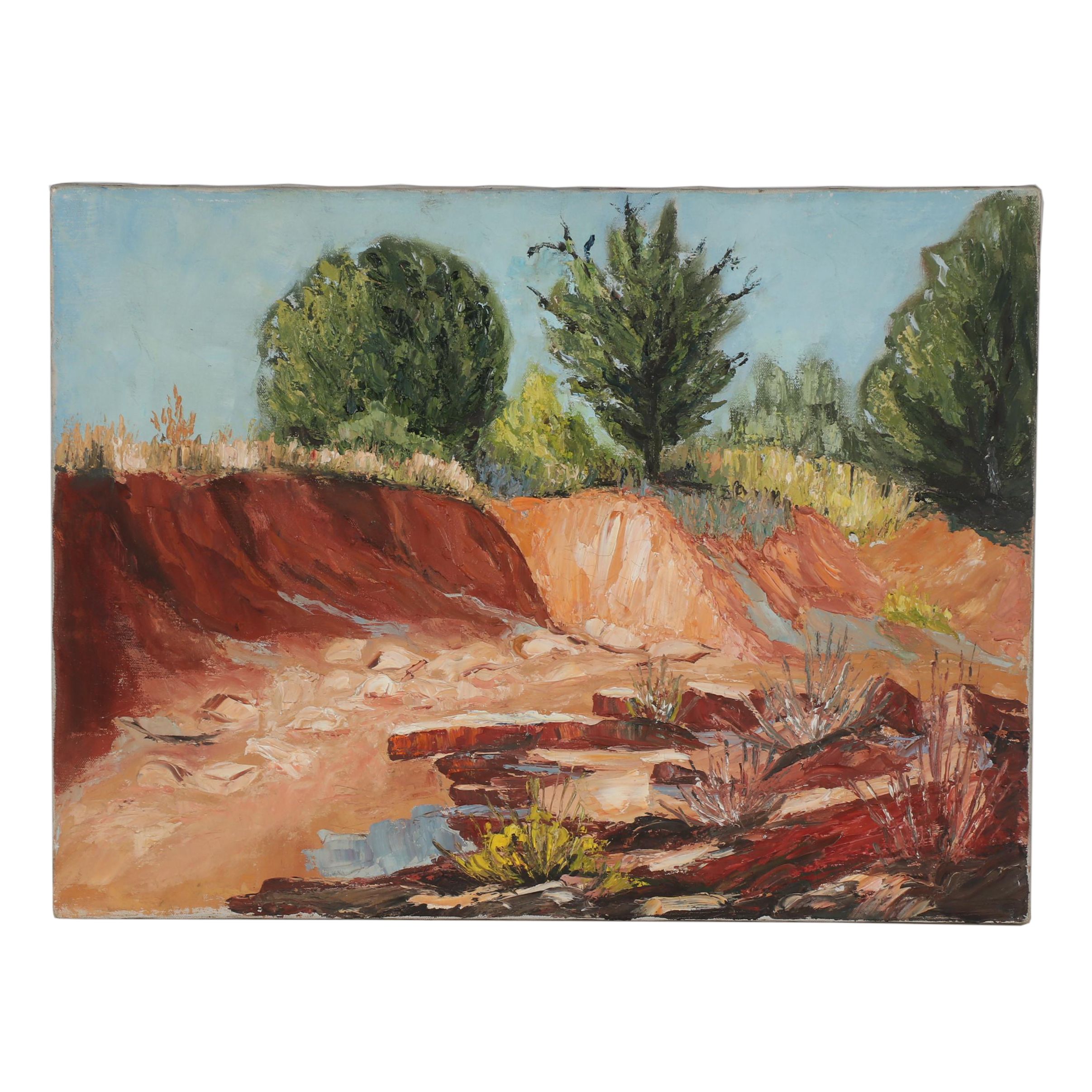 Late 20th Century Oil Painting of a Riverbed | EBTH