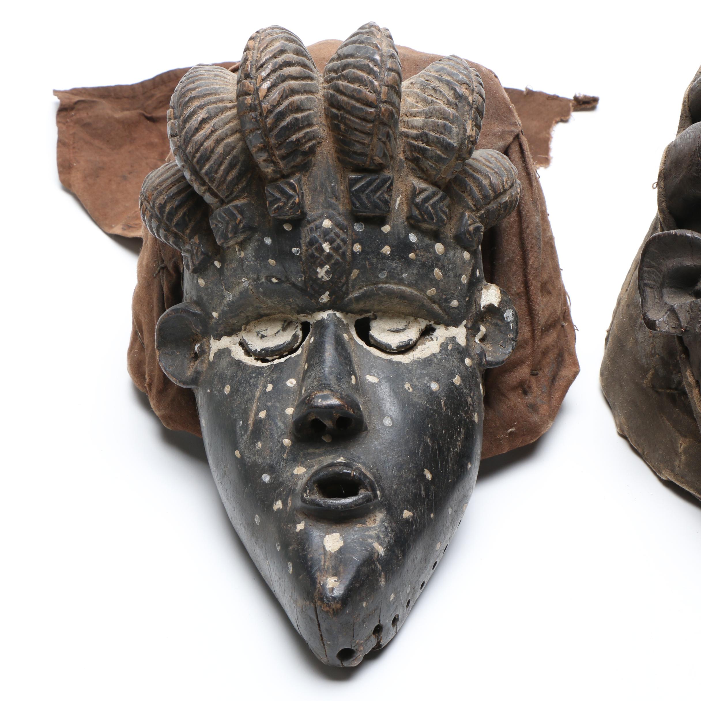 Hand-Carved Bassa Masks, 20th Century | EBTH
