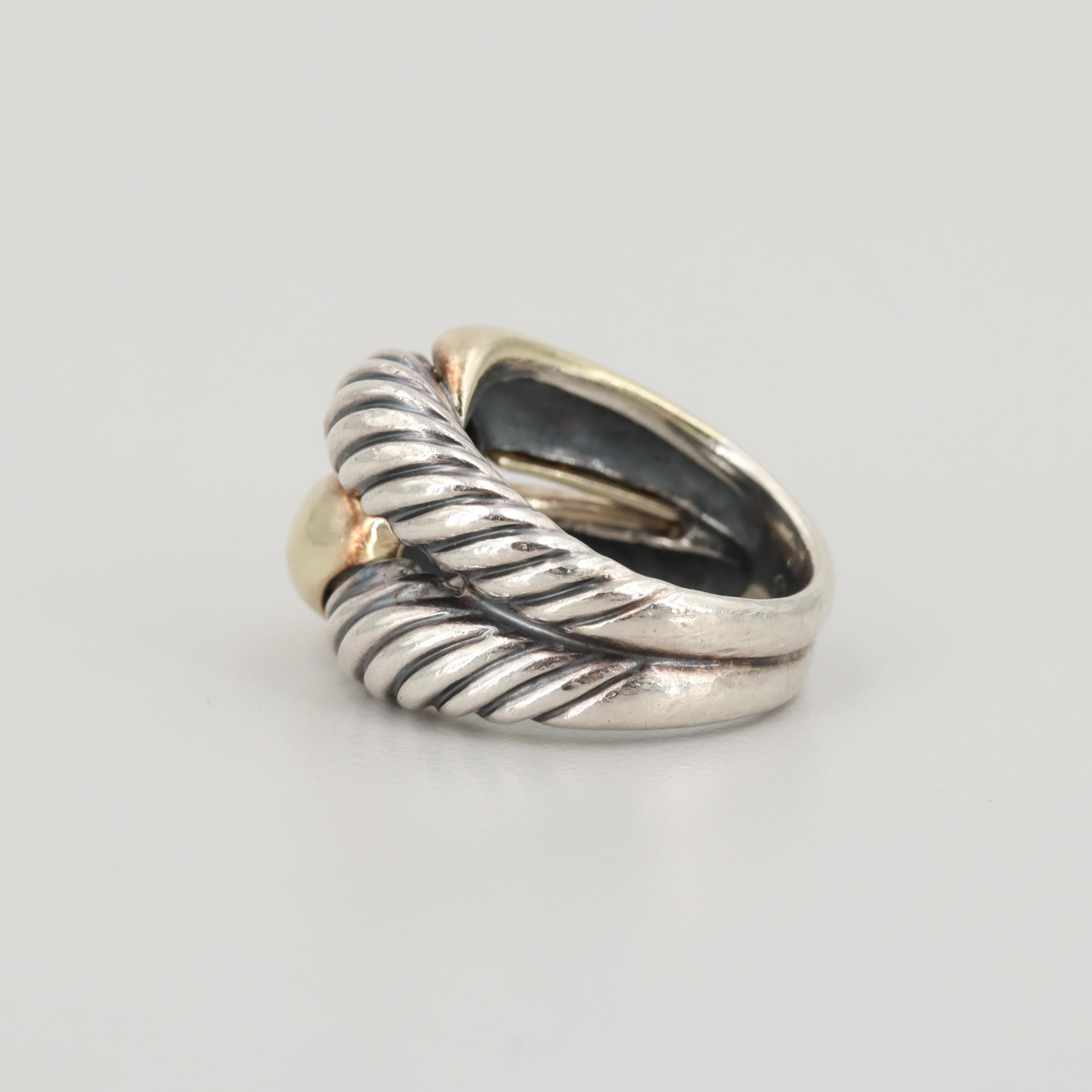 David Yurman 'Infinity' Sterling Silver and 14K Yellow Gold Accent Ring ...