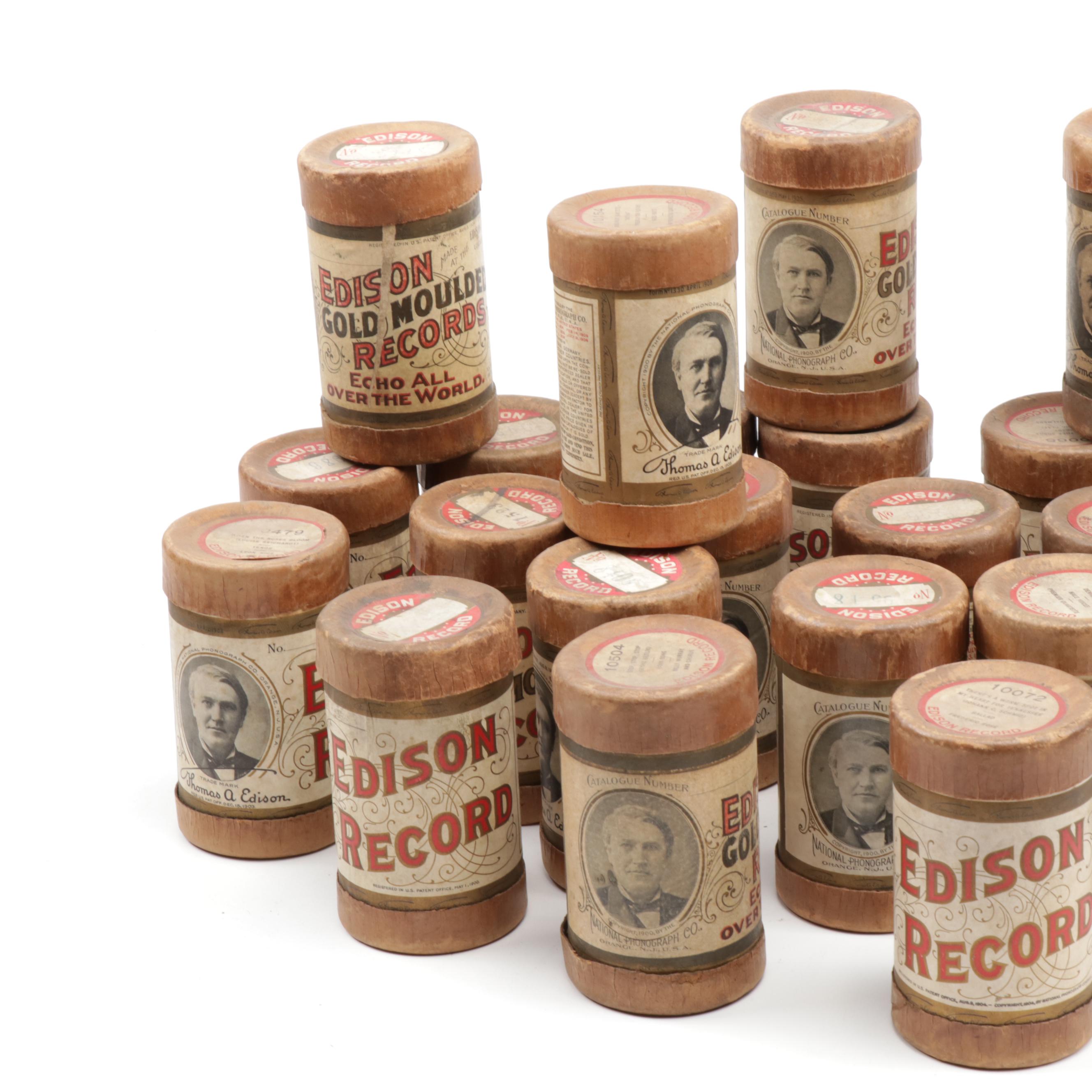 Edison Antique Phonograph Cylinder Tube Record Collection (23pc) | EBTH