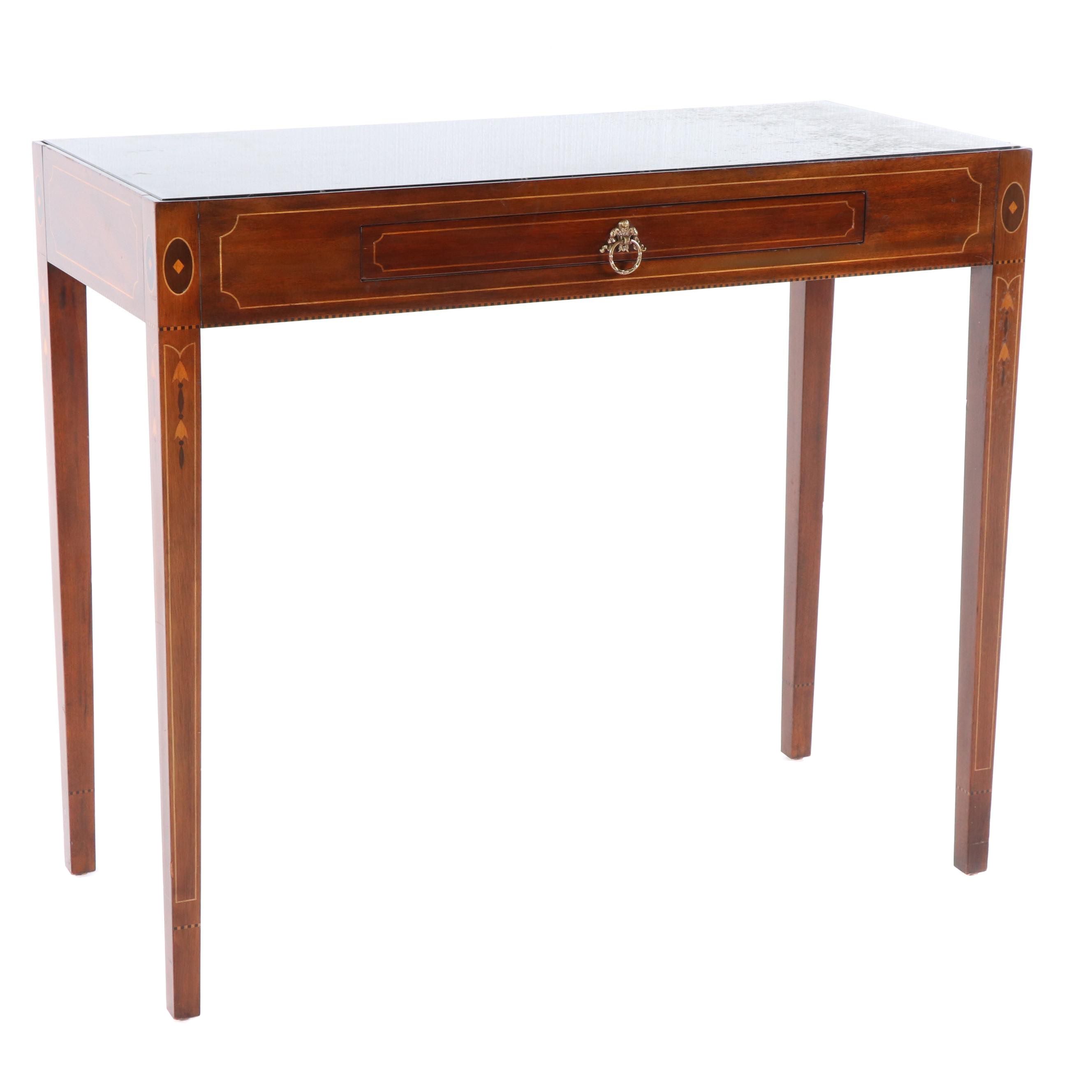Henkel-Harris Federal Mahogany Console Table with Marble Top, Late 20th ...
