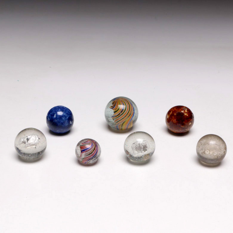 Hand-Blown Sulfide, Glass and German Porcelain Marbles | EBTH