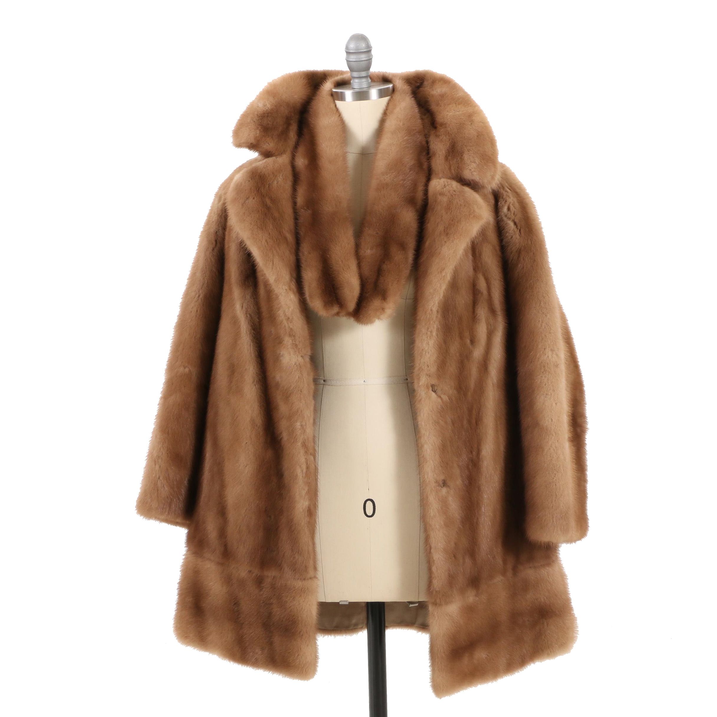 Lucas Furs Tawny Mink Fur Coat with Extension and Glück's Mink Fur ...