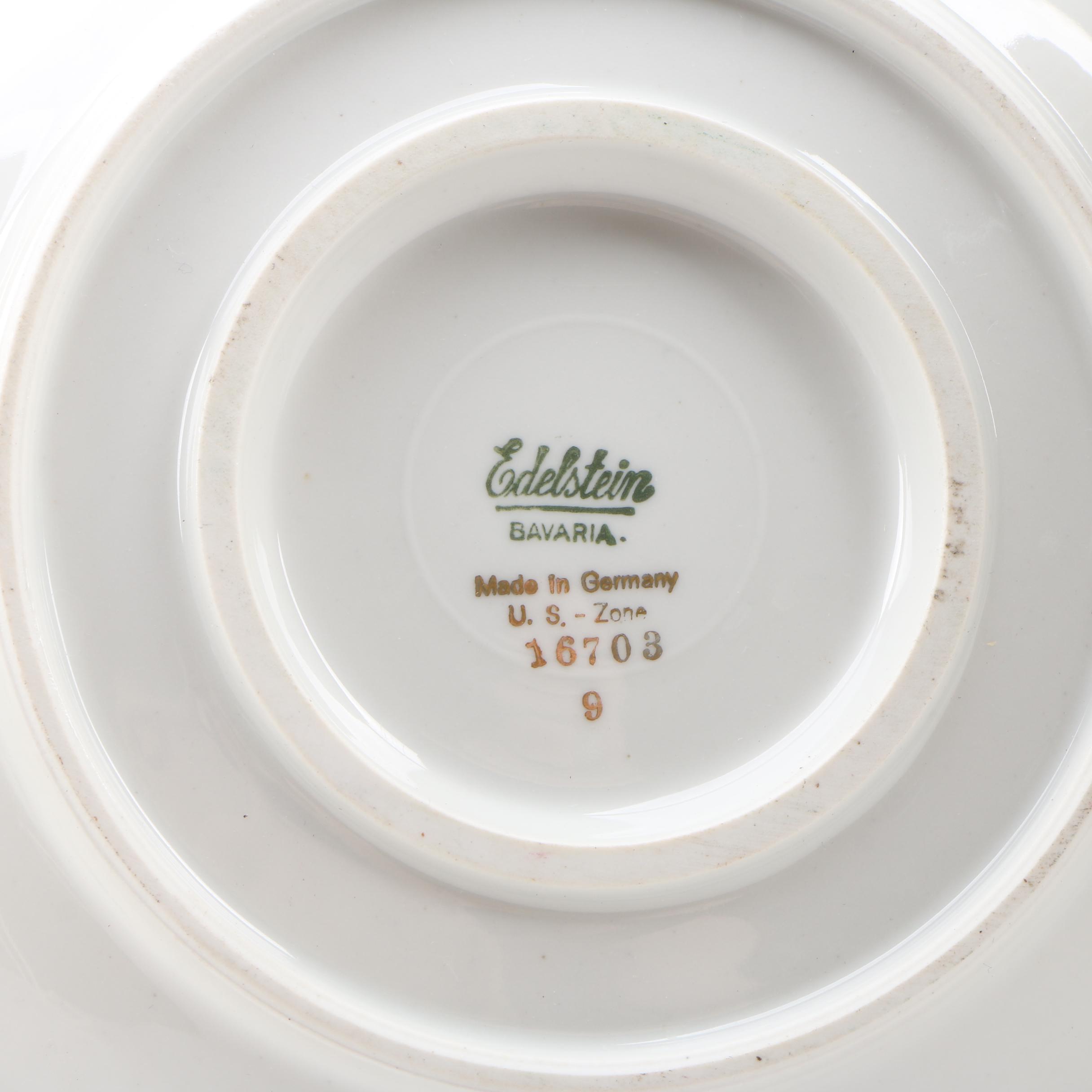 Edelstein "Moss Rose" Porcelain Dinnerware, 1940s | EBTH
