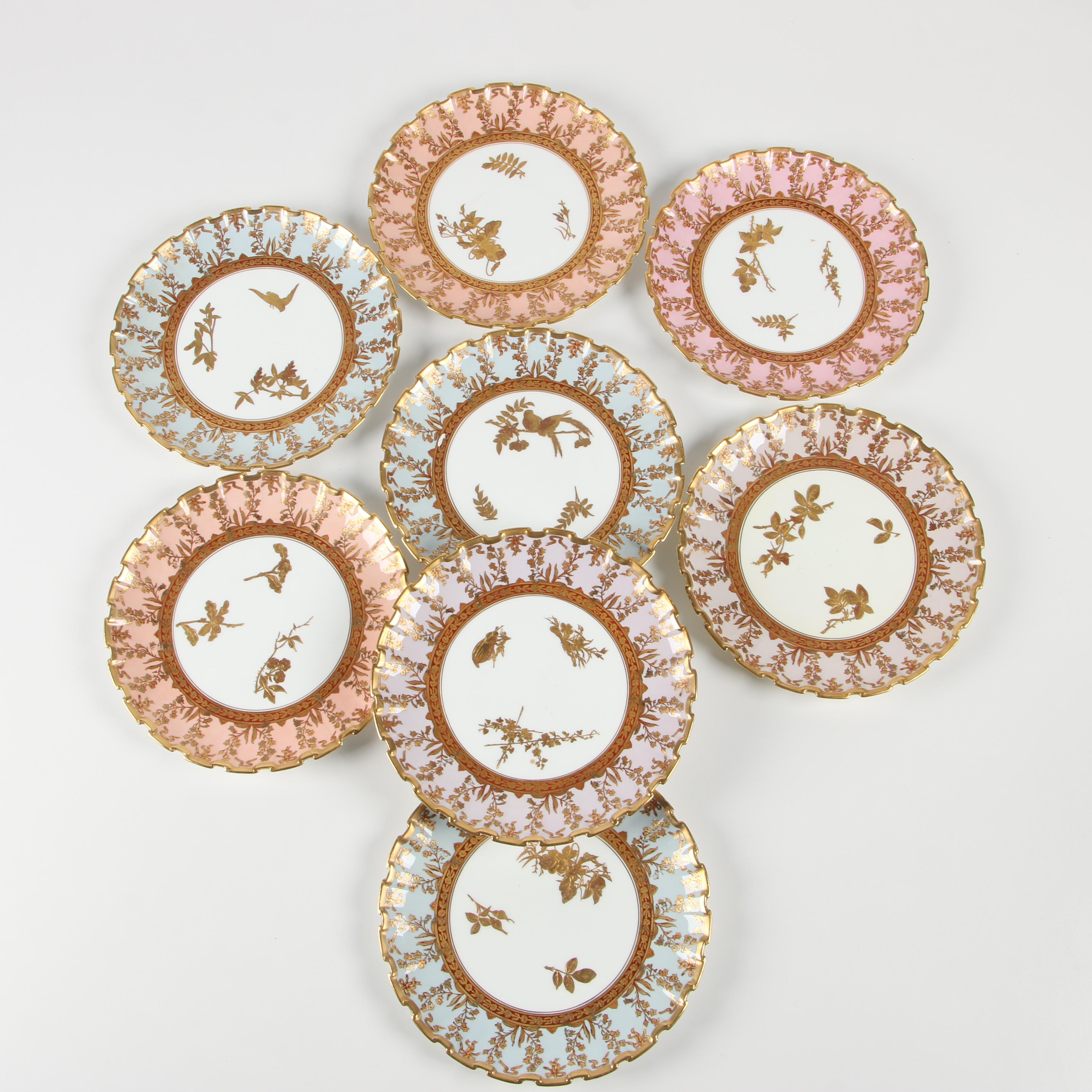 Spode for Tiffany & Co. Gilded Porcelain Salad Plates, Late 19th ...