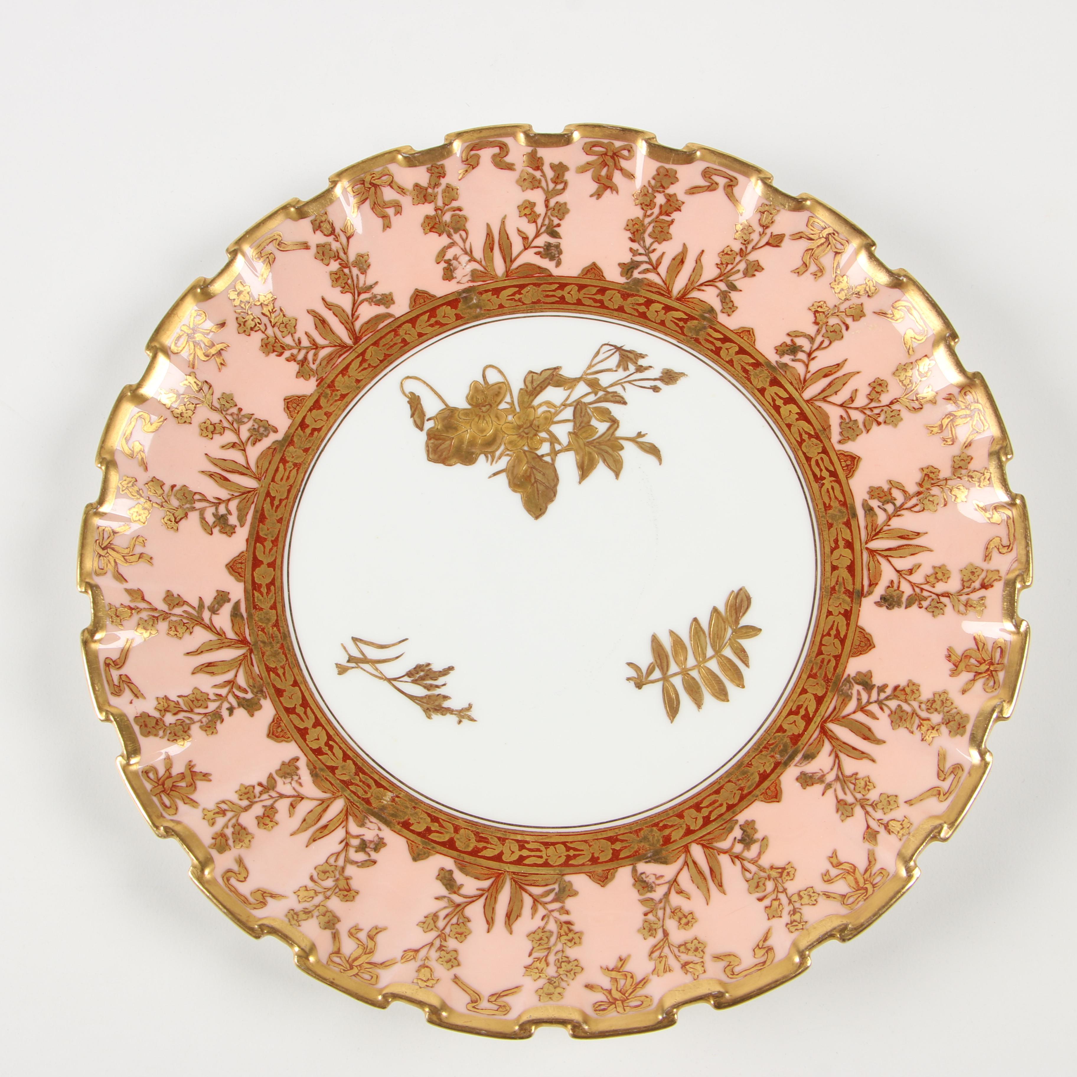 Spode for Tiffany & Co. Gilded Porcelain Salad Plates, Late 19th ...
