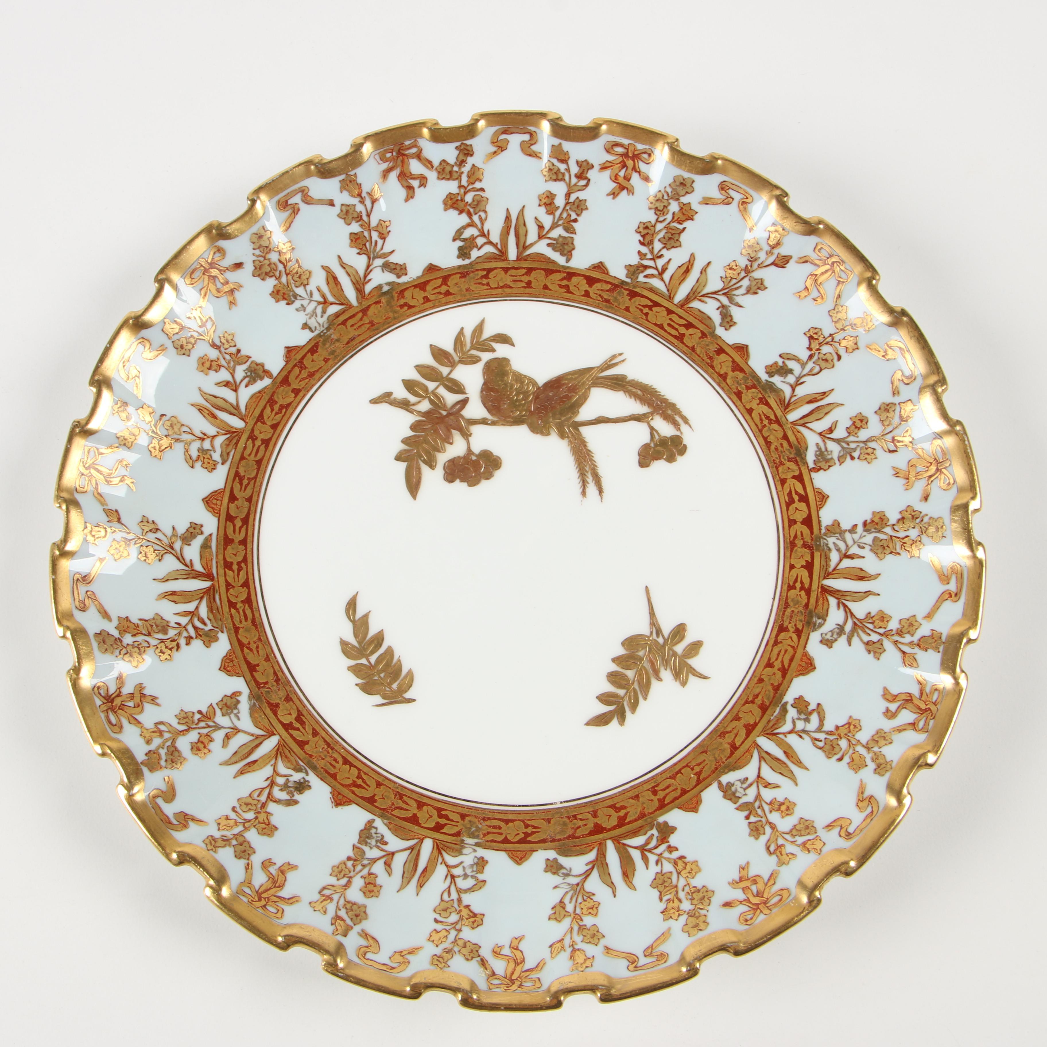 Spode for Tiffany & Co. Gilded Porcelain Salad Plates, Late 19th ...