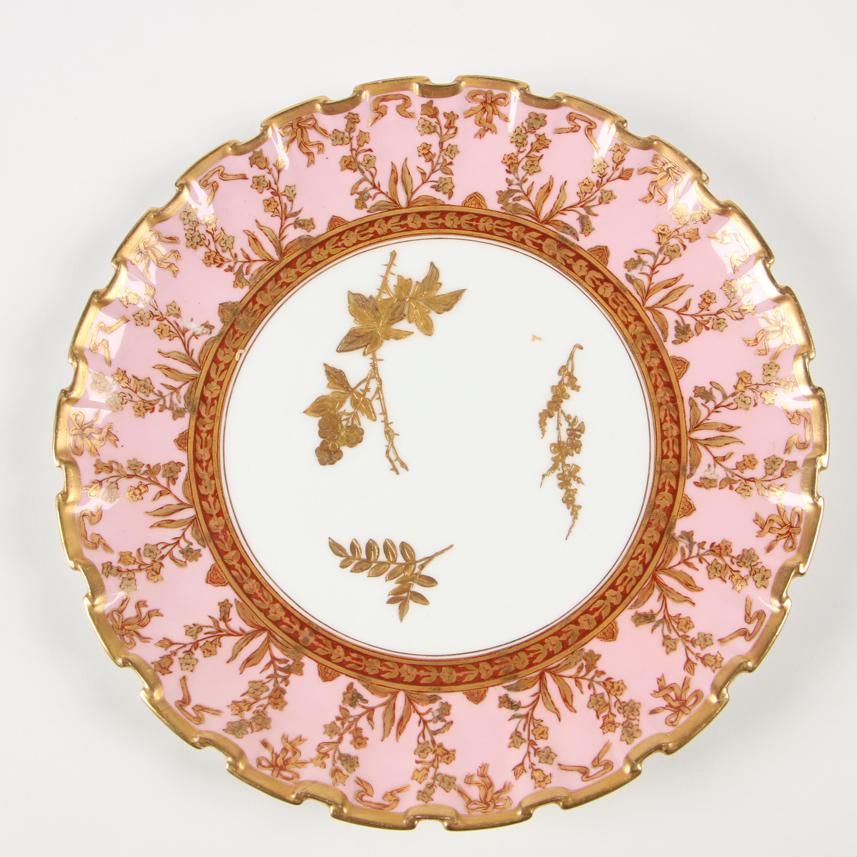 Spode for Tiffany & Co. Gilded Porcelain Salad Plates, Late 19th ...