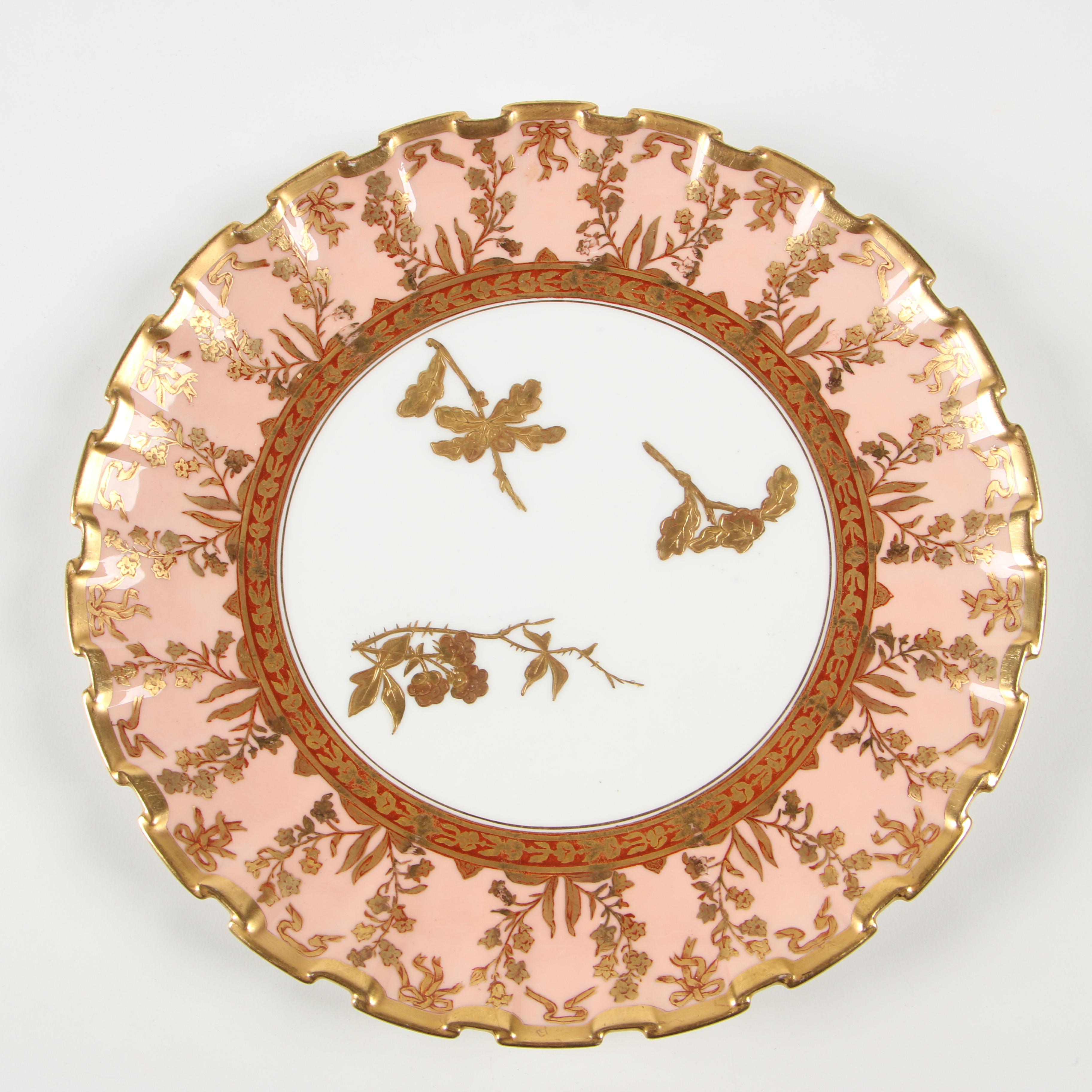 Spode for Tiffany & Co. Gilded Porcelain Salad Plates, Late 19th ...