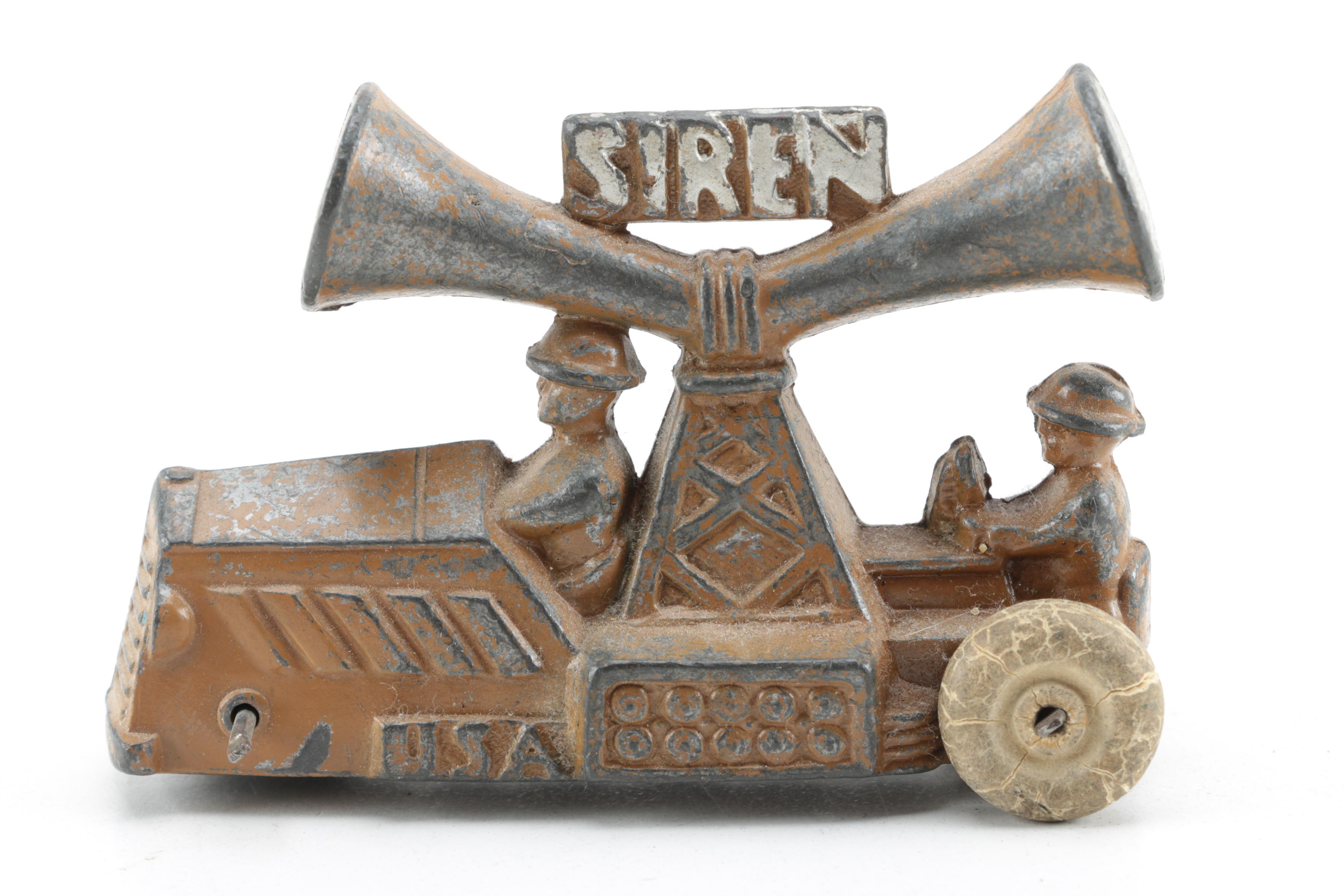 Manoil Armored Siren Lead Toy Car, Circa 1940 | Everything But The House