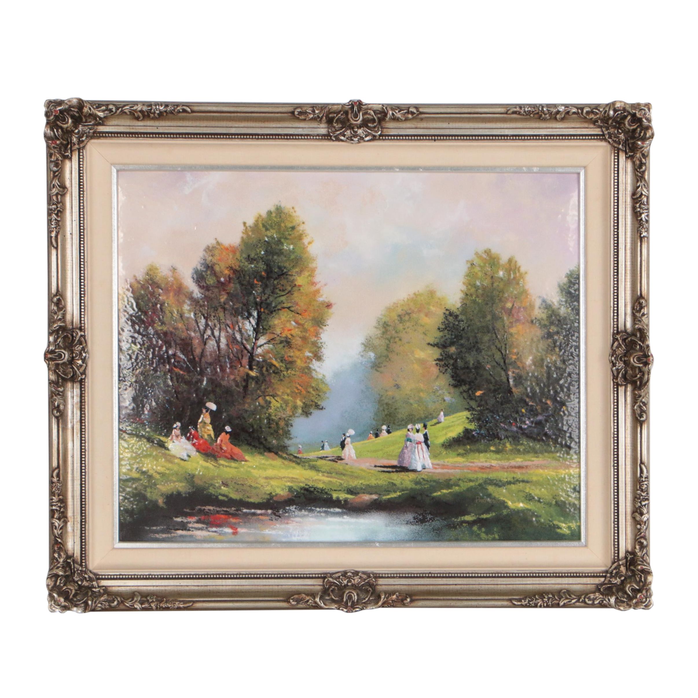 Charles Parthesius Enamel Painting on Copper "Parkside" | EBTH