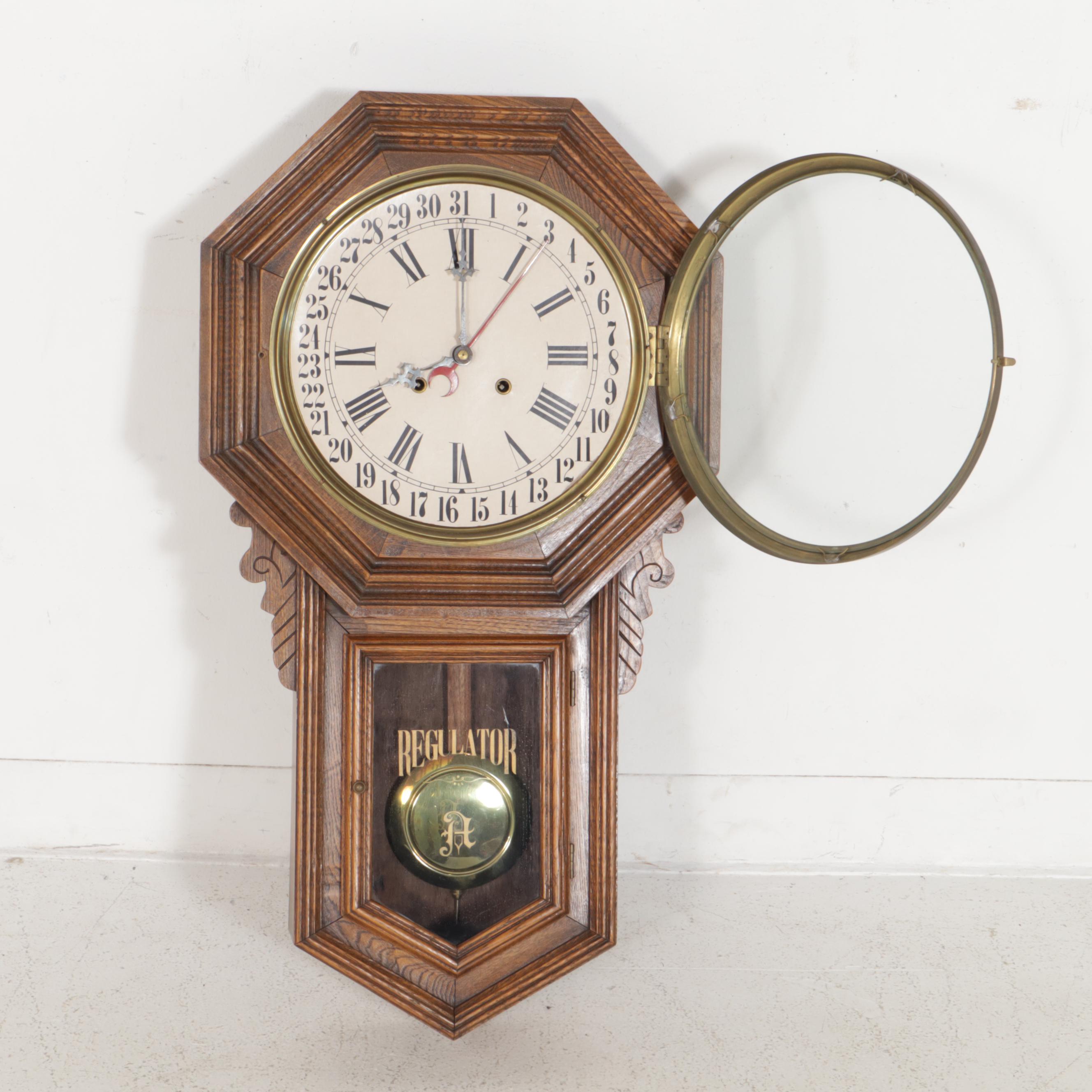 Vintage Regulator Wall Clock | EBTH