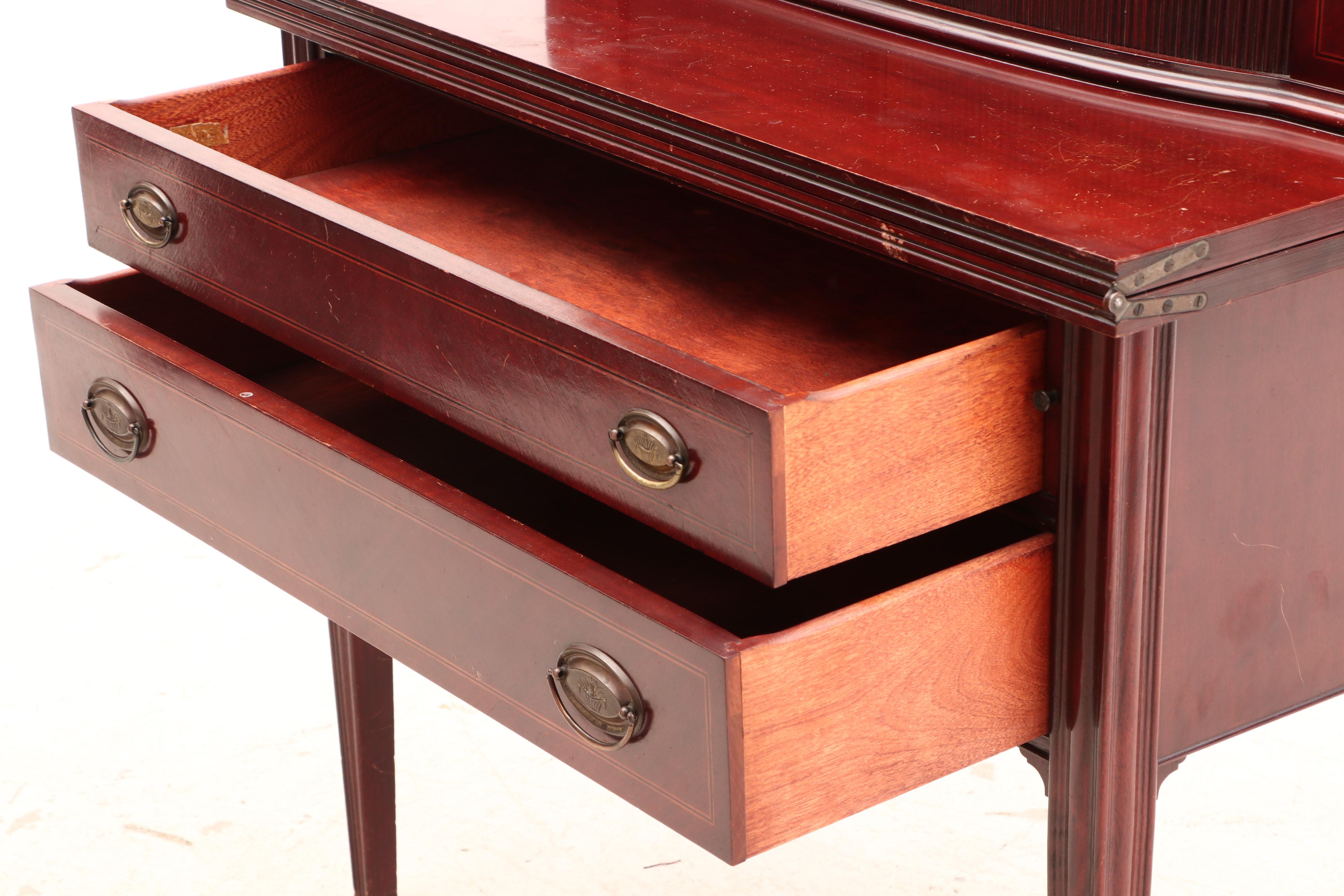 Hepplewhite Style Mahogany Finish Secretary Desk | EBTH