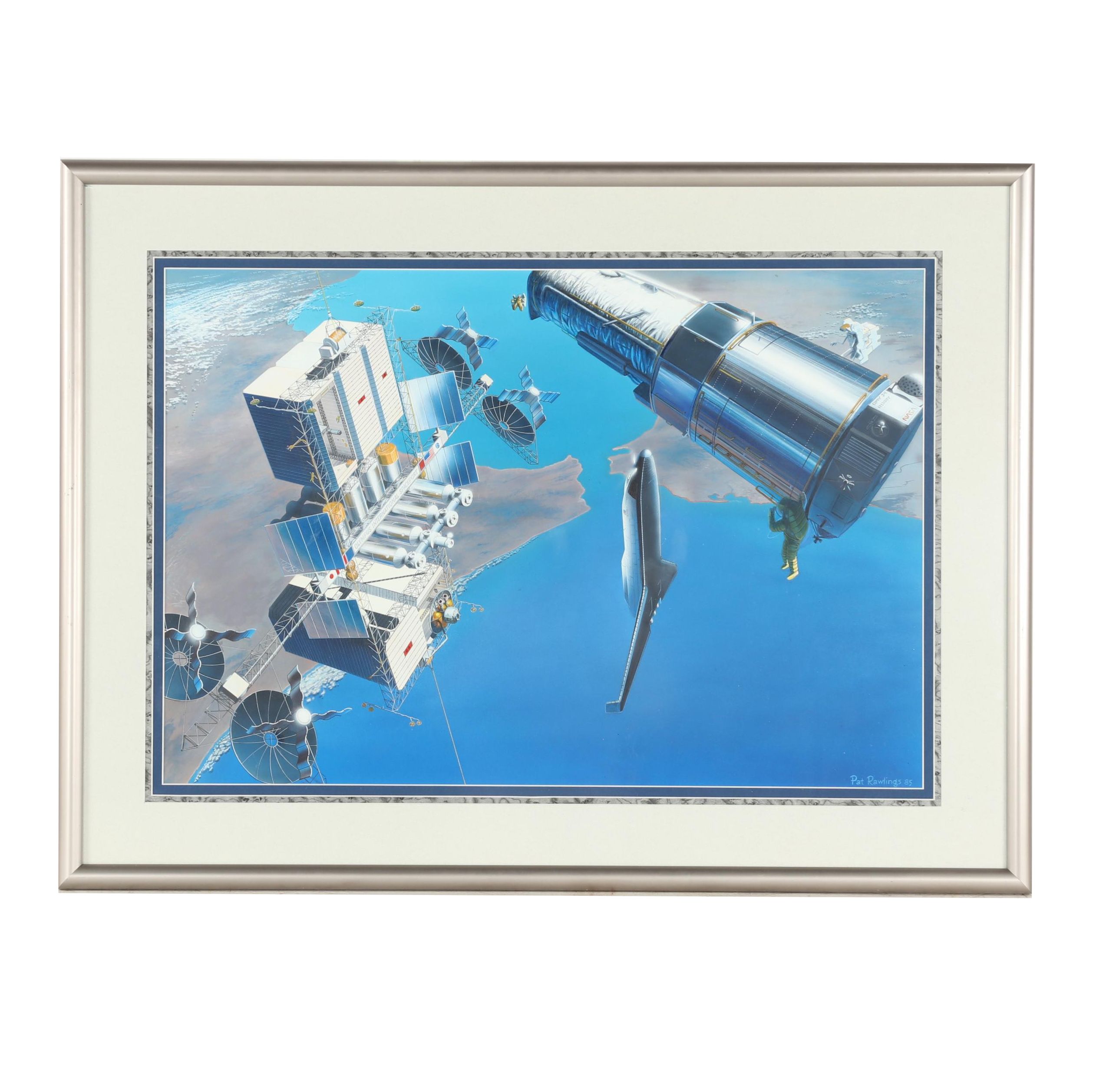 Pat Rawlings Acrylic "Olympus International" Space Illustration ...