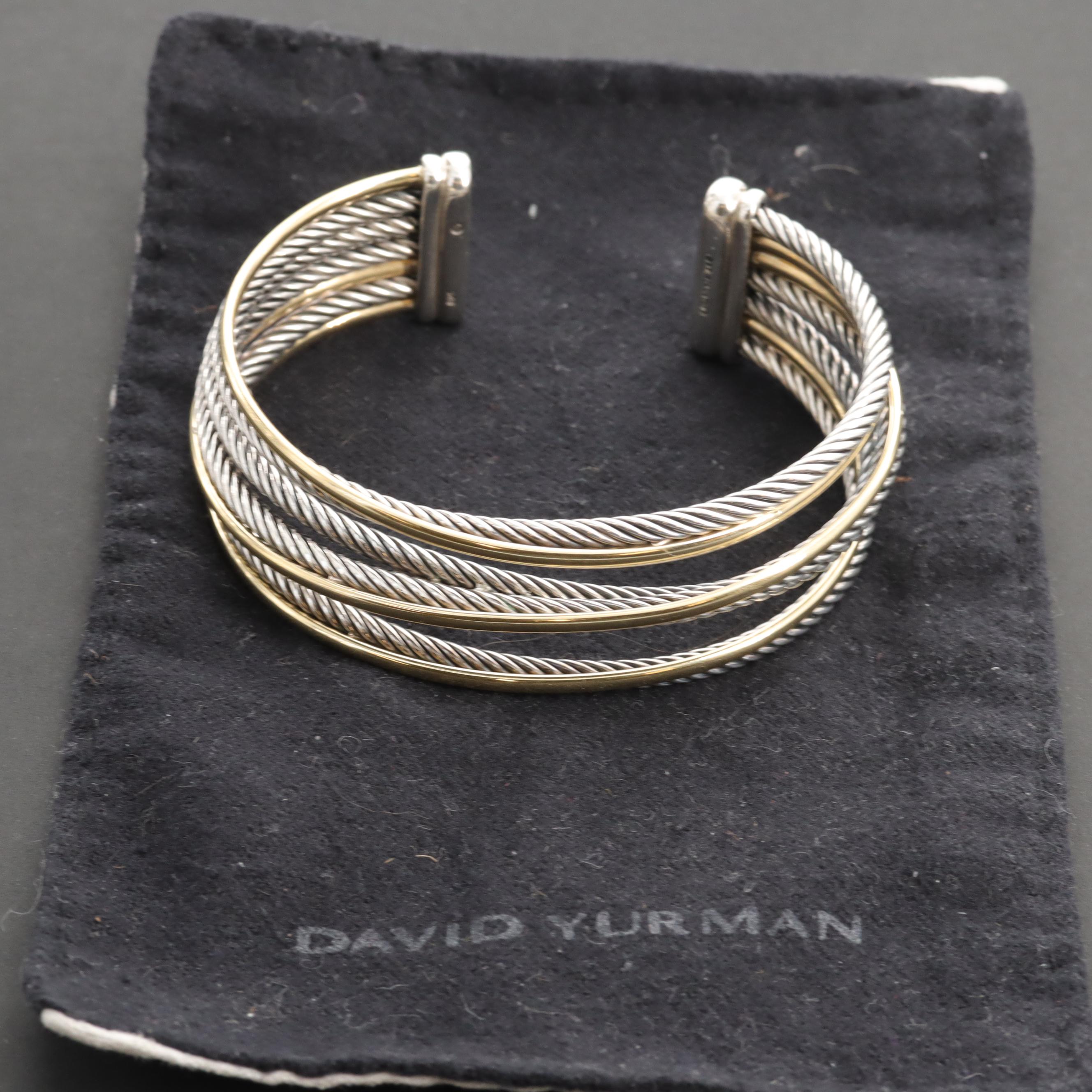 David Yurman Sterling Silver Crossover Cuff Bracelet | EBTH