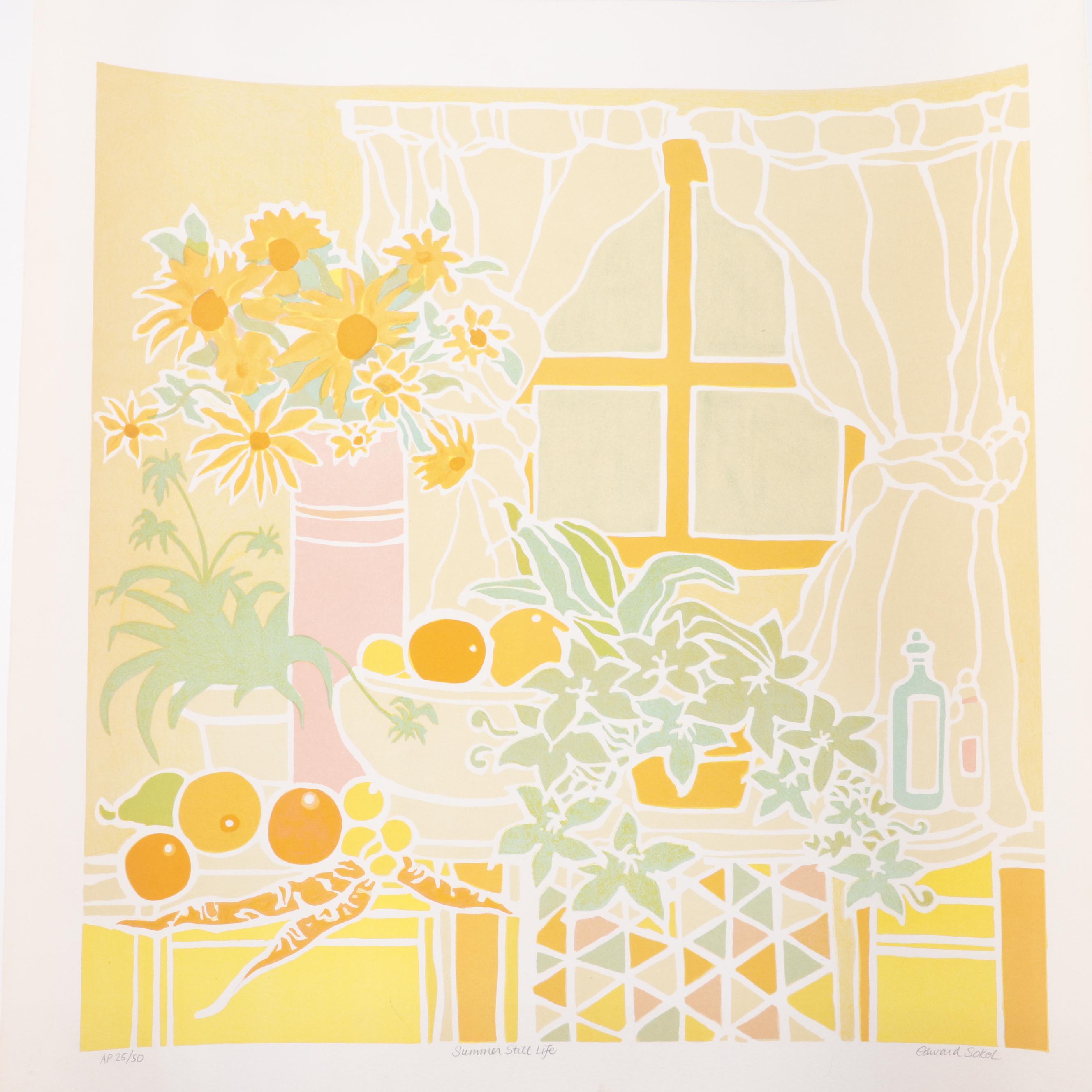 Edward Sokol Artist Proof Lithograph "Summer Still Life" | EBTH
