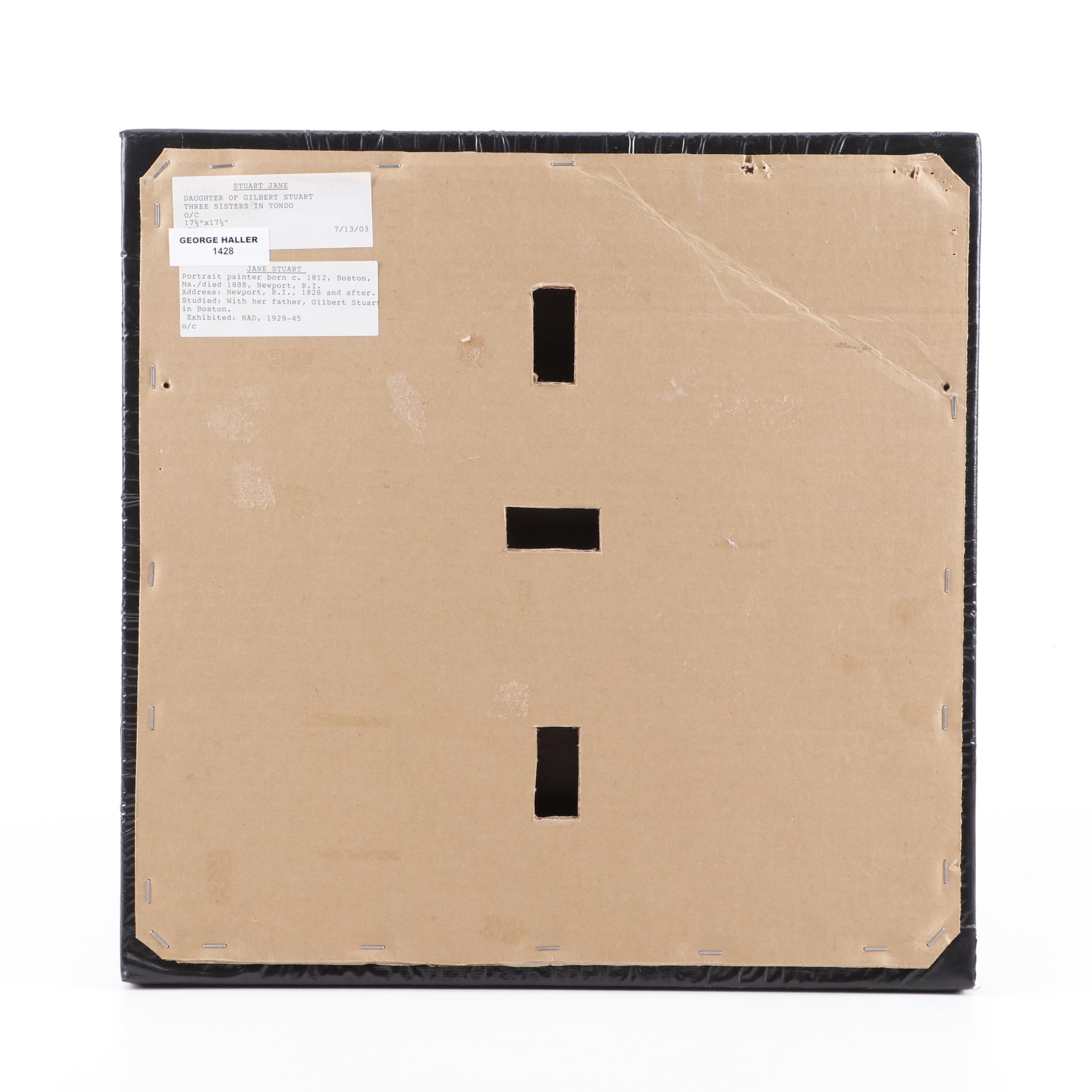 Oil Painting "Three Sisters in Tondo" Attributed to Jane Stuart ...