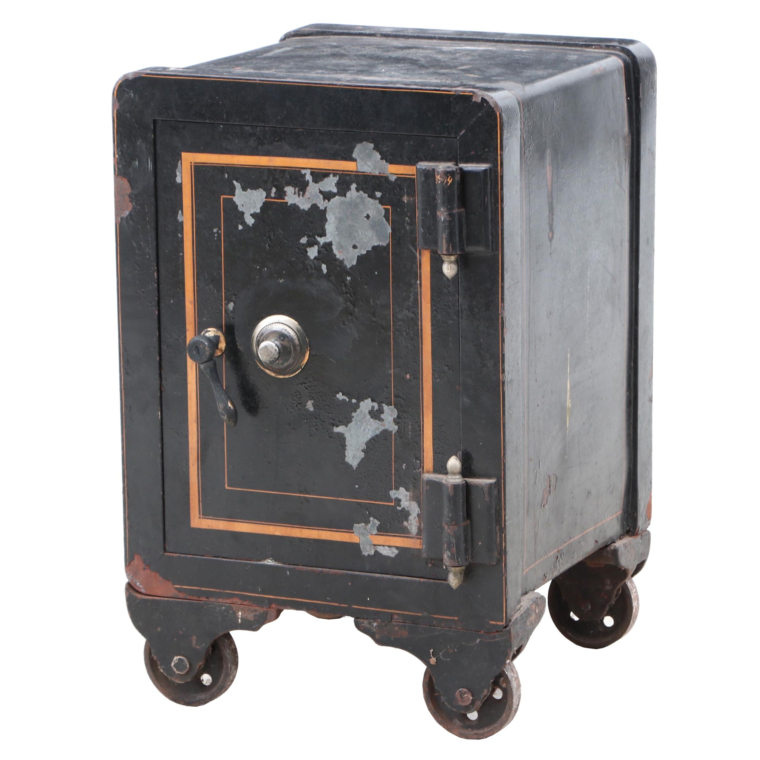 Antique Safe on Wheels with Combination Lock, Early to Mid 20th Century ...