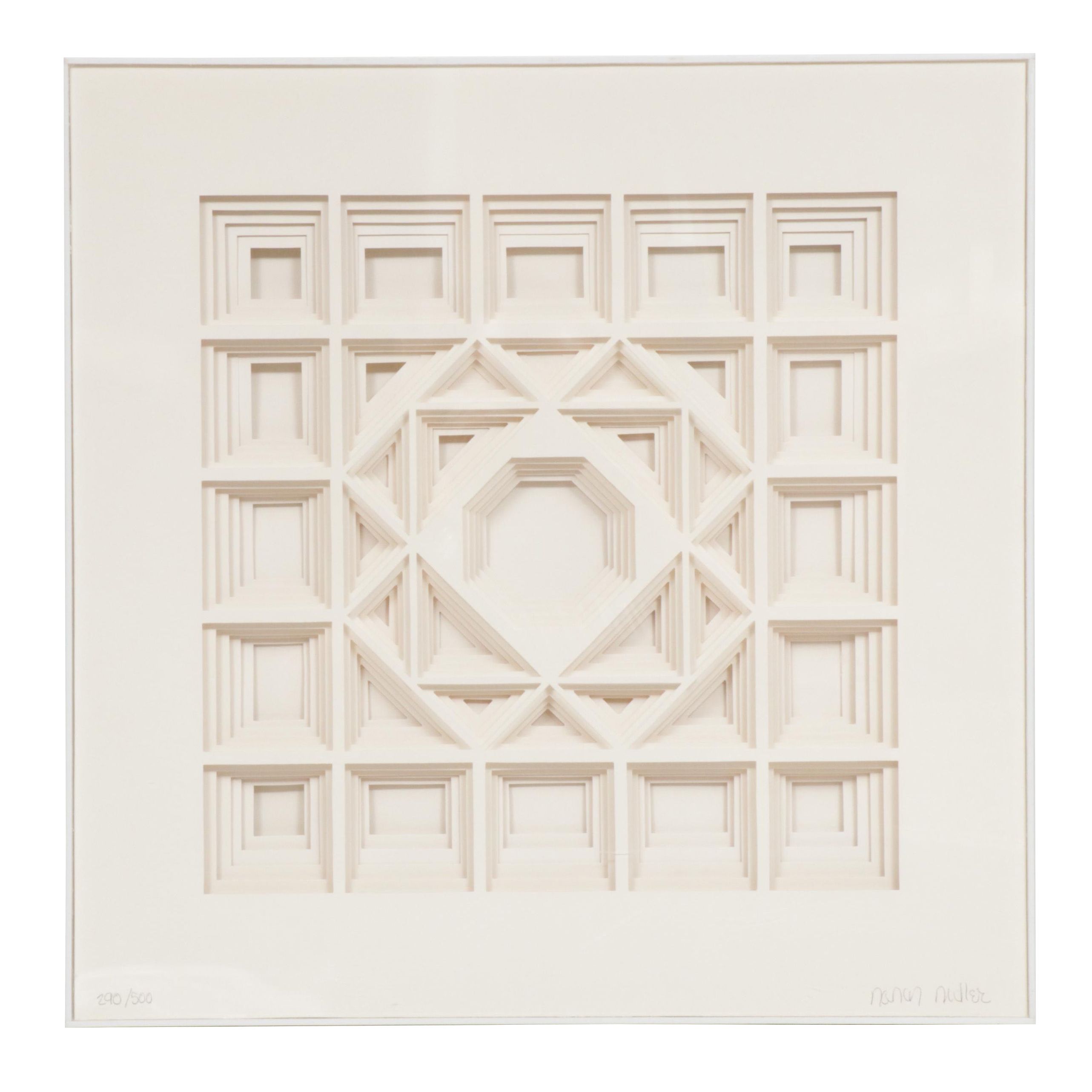 Nancy Miller Op Art Cut Paper Sculpture | EBTH