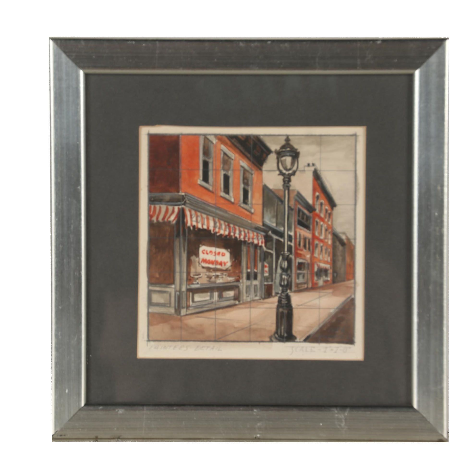 George Randall Brubaker Watercolor Drawing, 1954 | EBTH