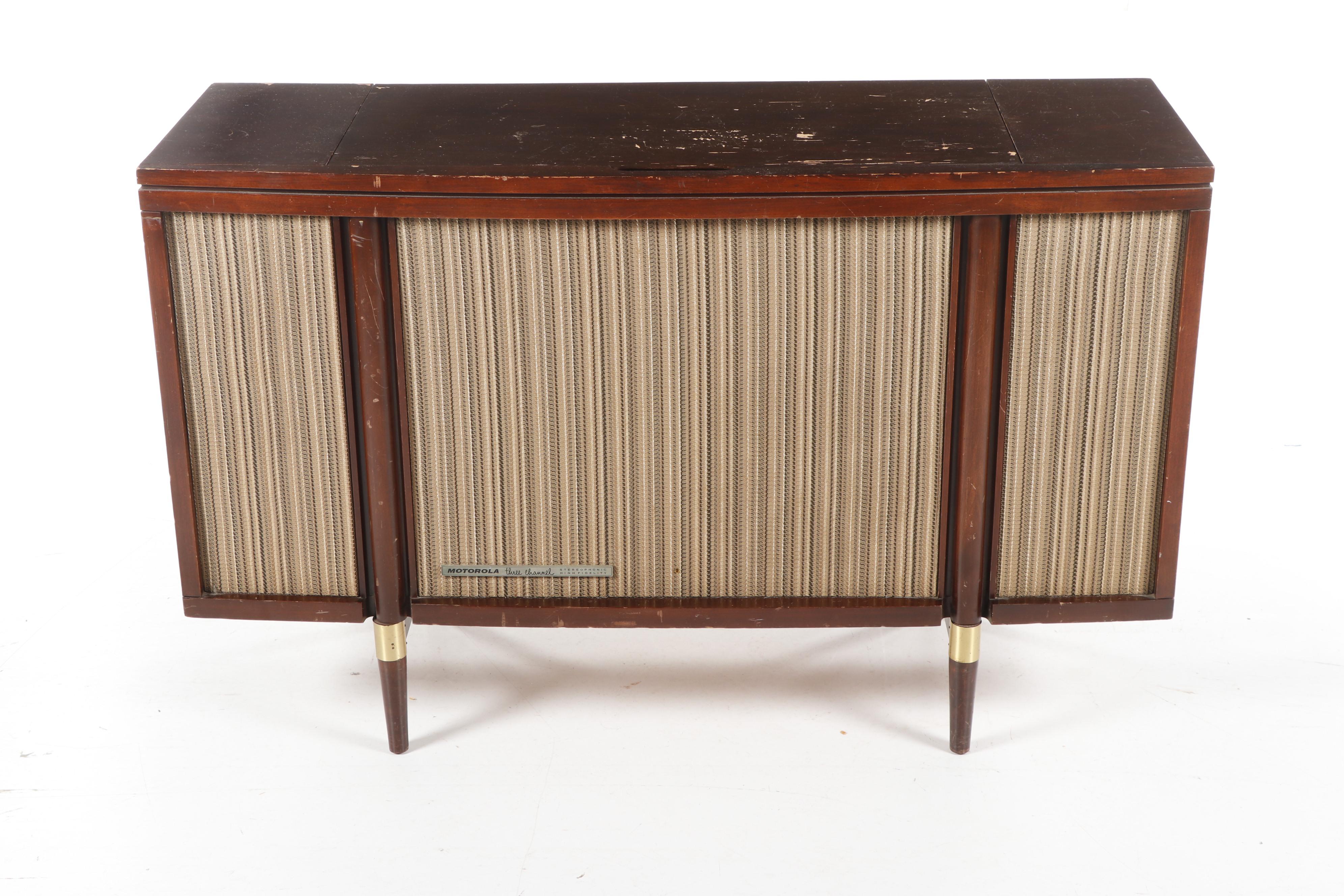 Motorola Mid-Century Console Record Player With Working Turntable ...