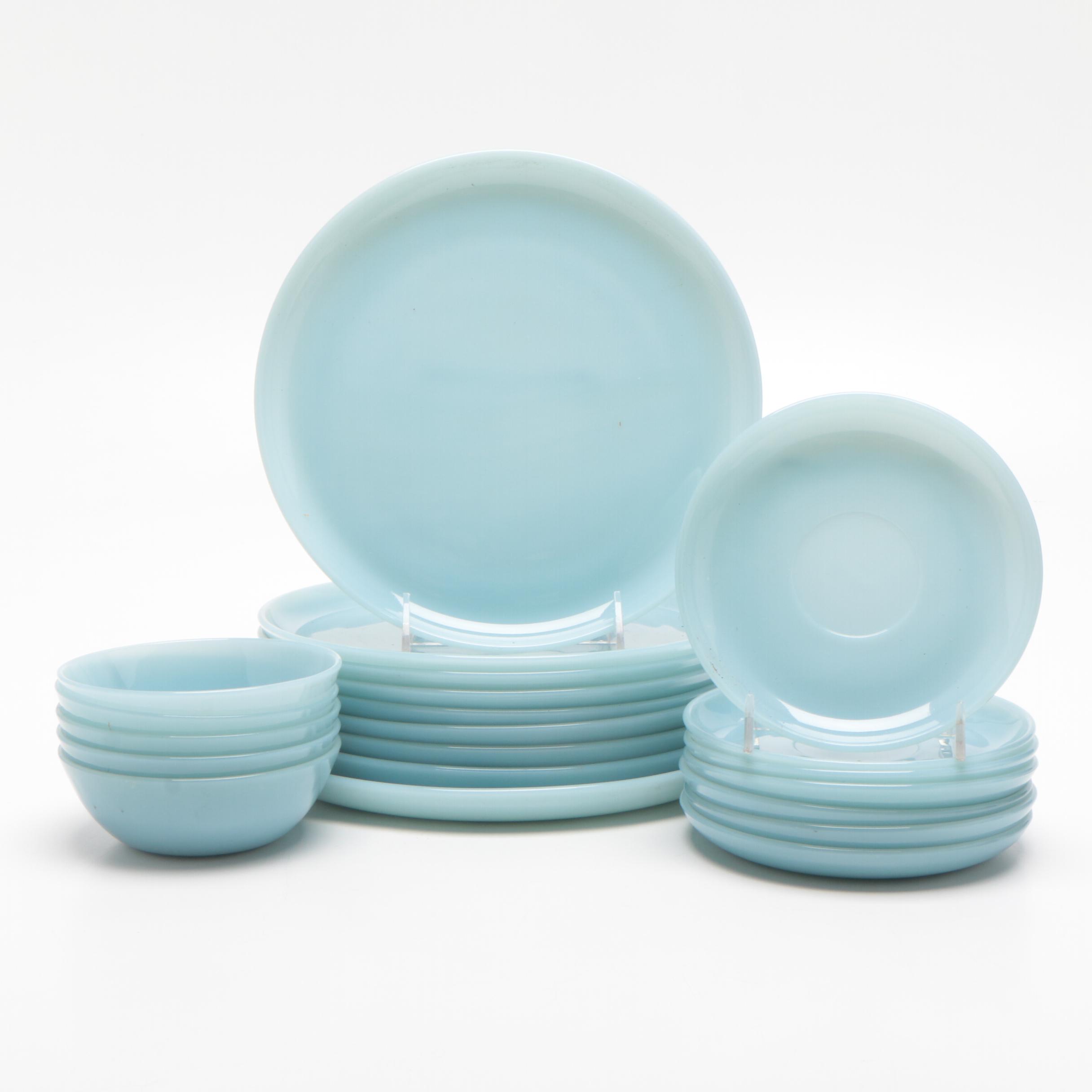 Turquoise Blue Anchor Hocking Fire-King Glass Dinnerware, 1950s ...