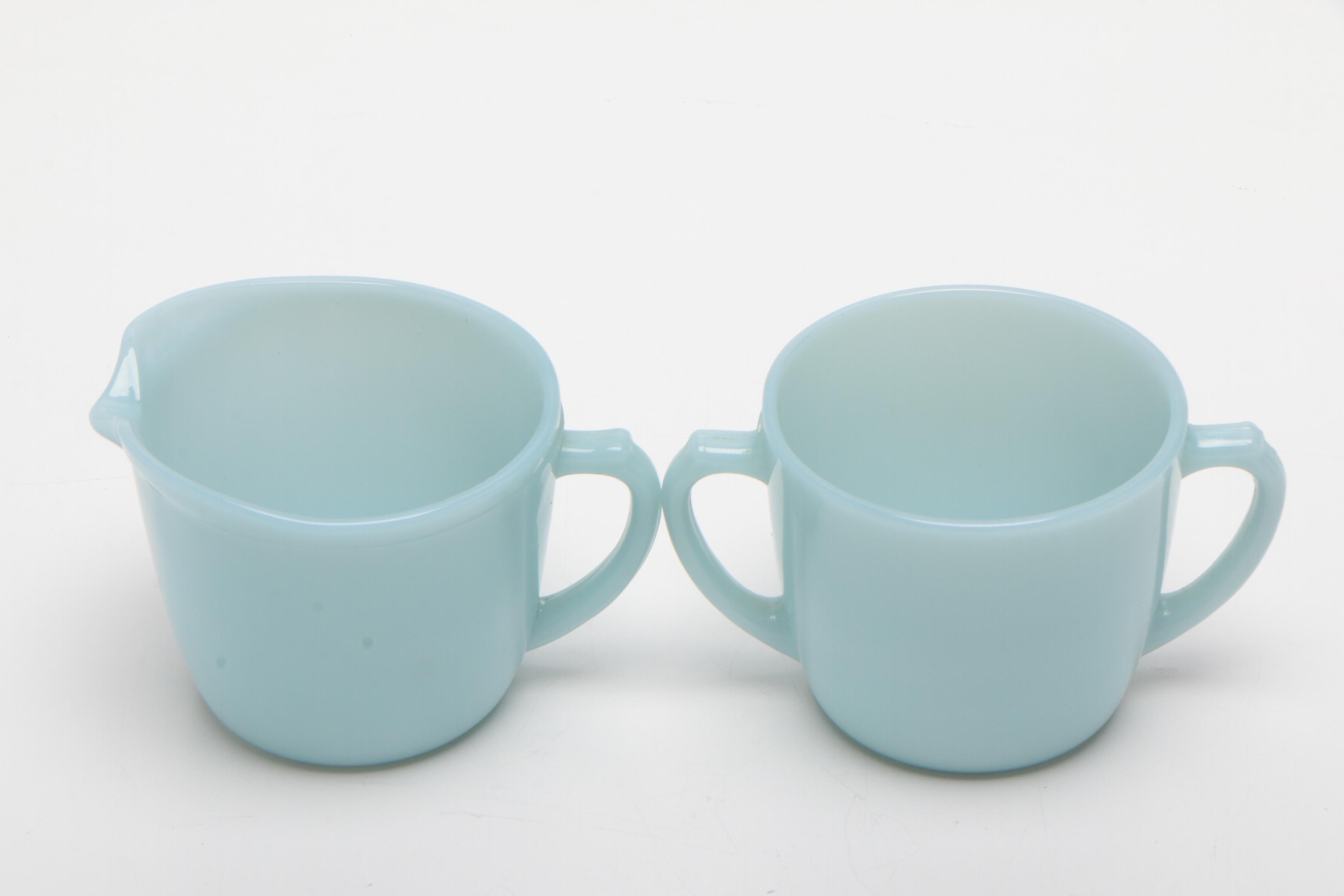 Turquoise Blue Anchor Hocking Fire-King Glass Dinnerware, 1950s ...