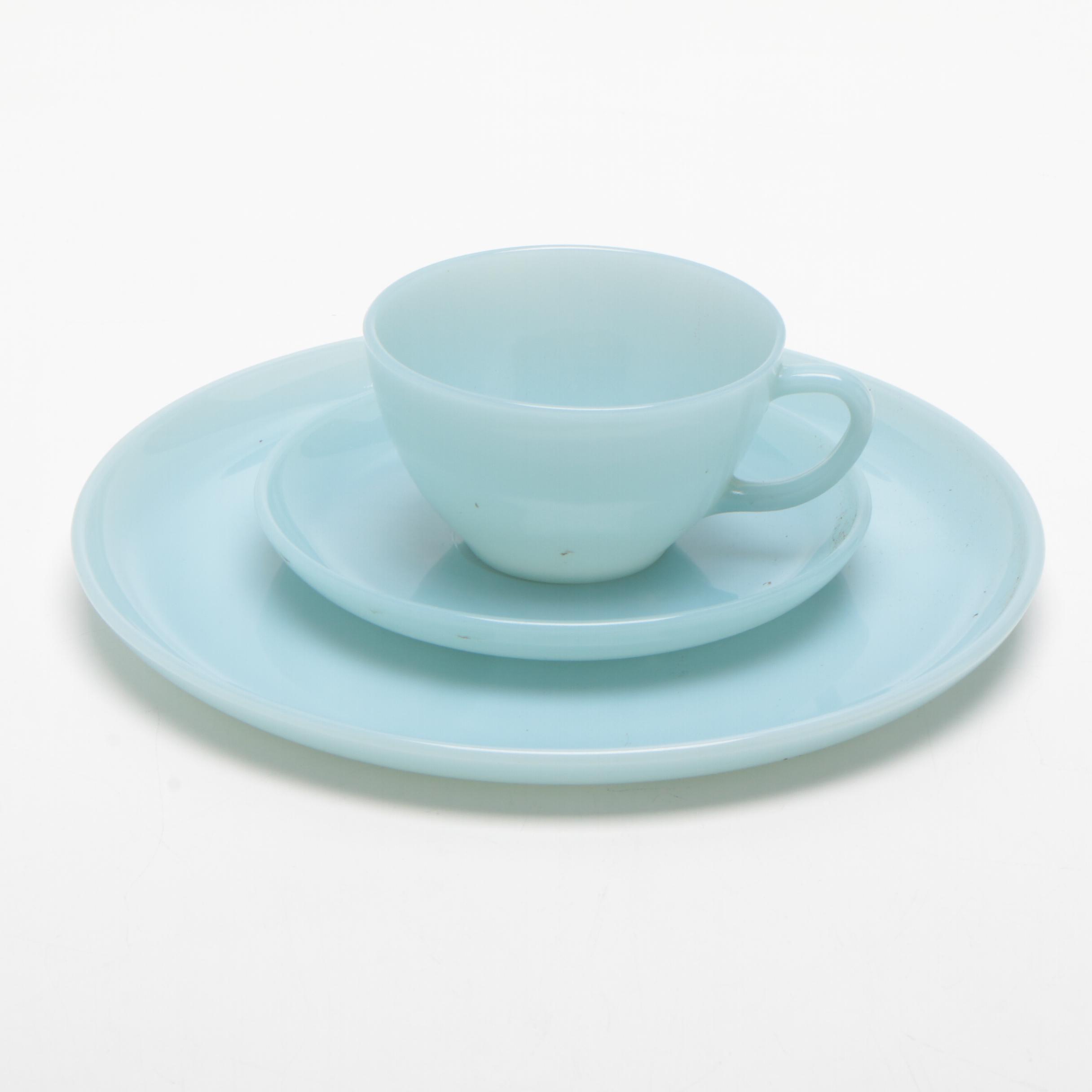 Turquoise Blue Anchor Hocking Fire-King Glass Dinnerware, 1950s ...