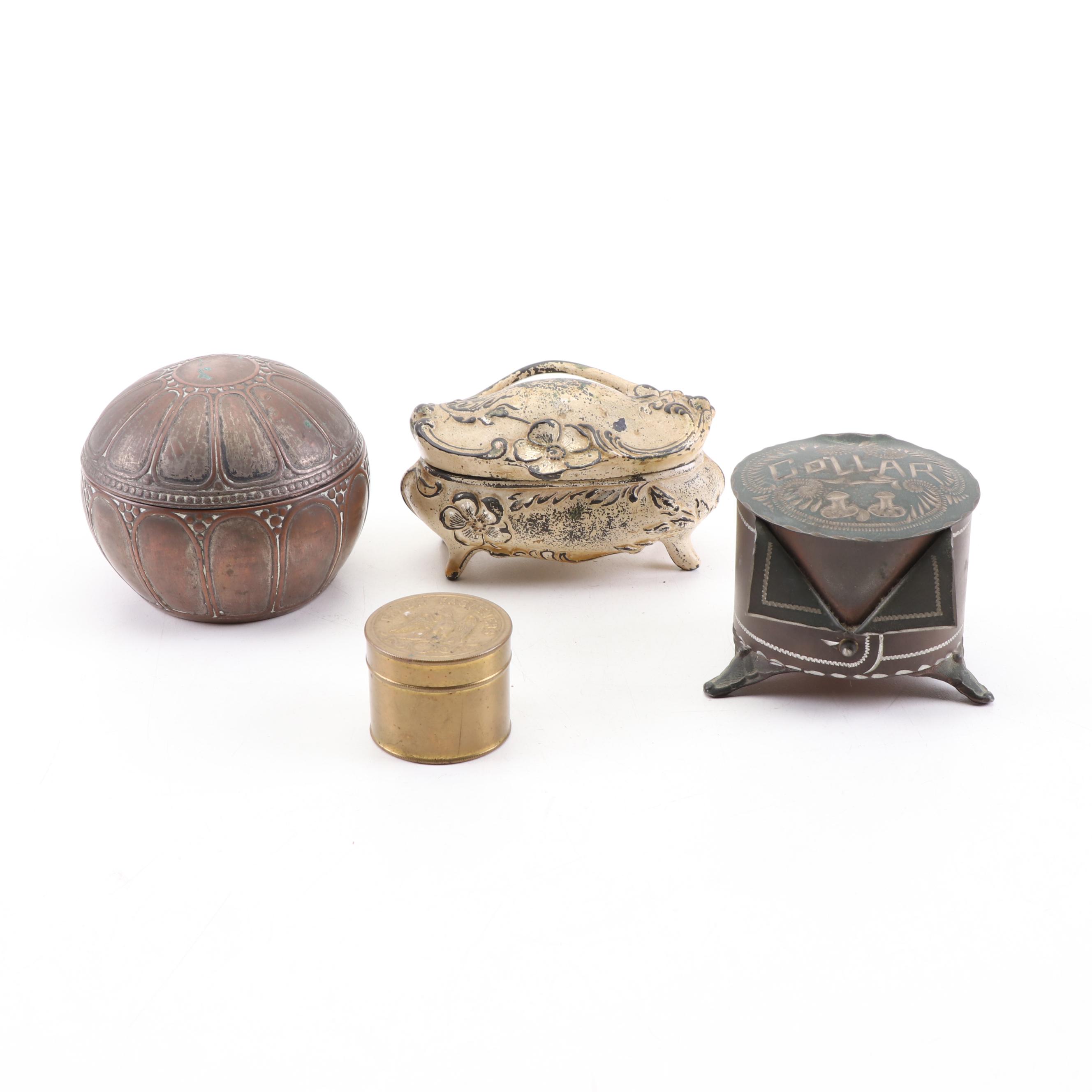 Antique Treenware Boxes, Victorian Collar Stud Box, Dini et Cellai Box ...