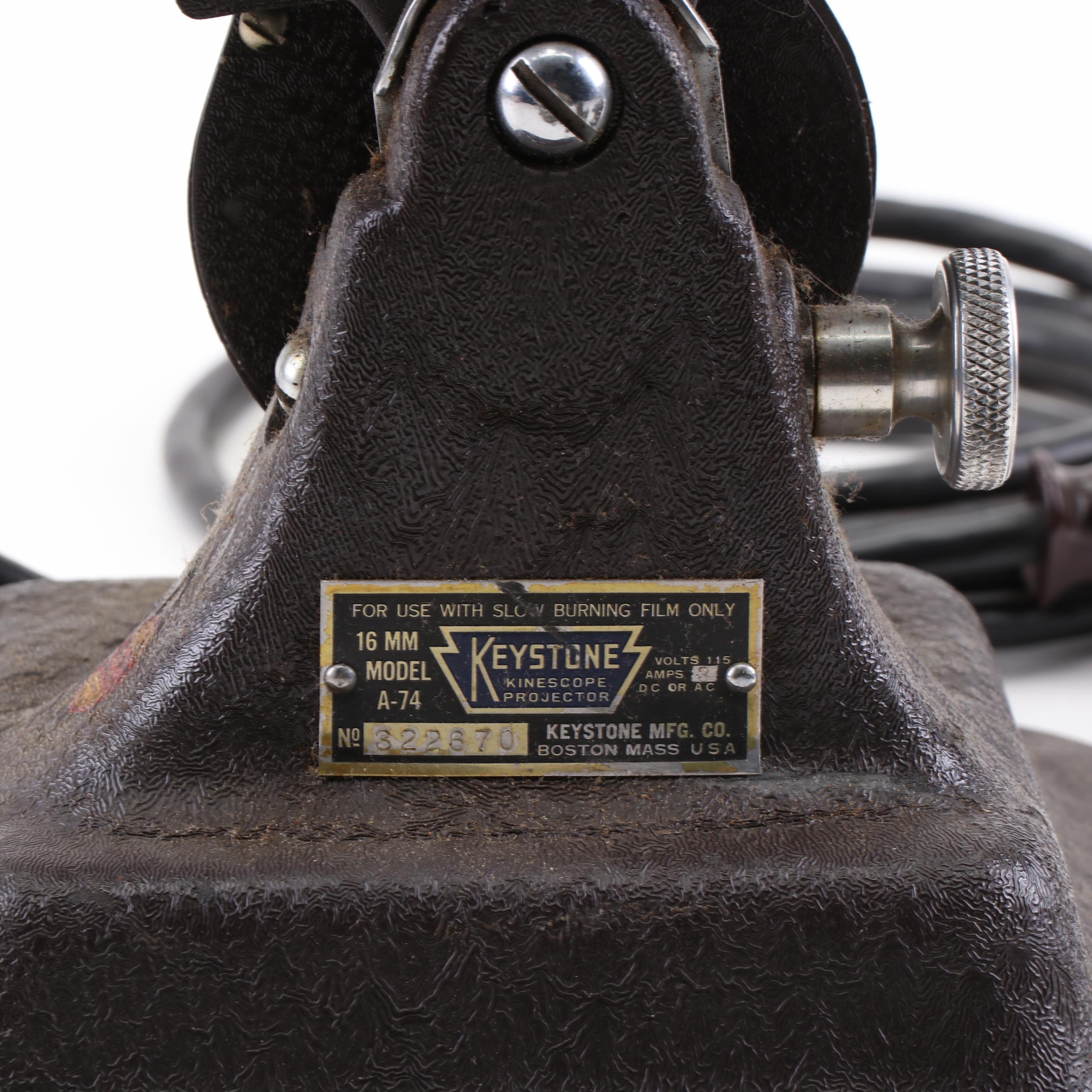 Keystone 16mm Projector, Mansfield Industries Slide Projector, and Film ...