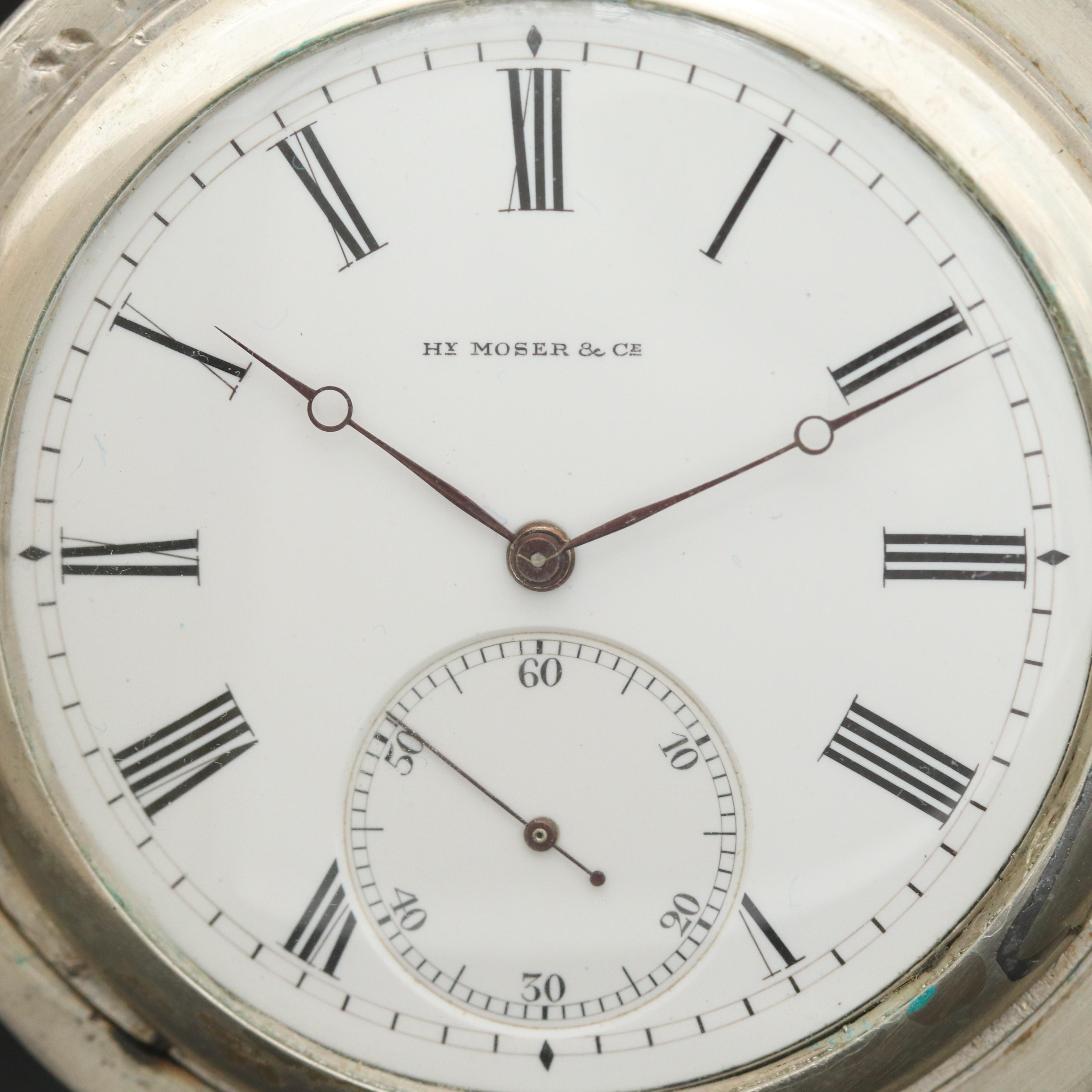 HY Moser & CE, Russian Silver Hunter Case Quarter Repeater Pocket Watch ...