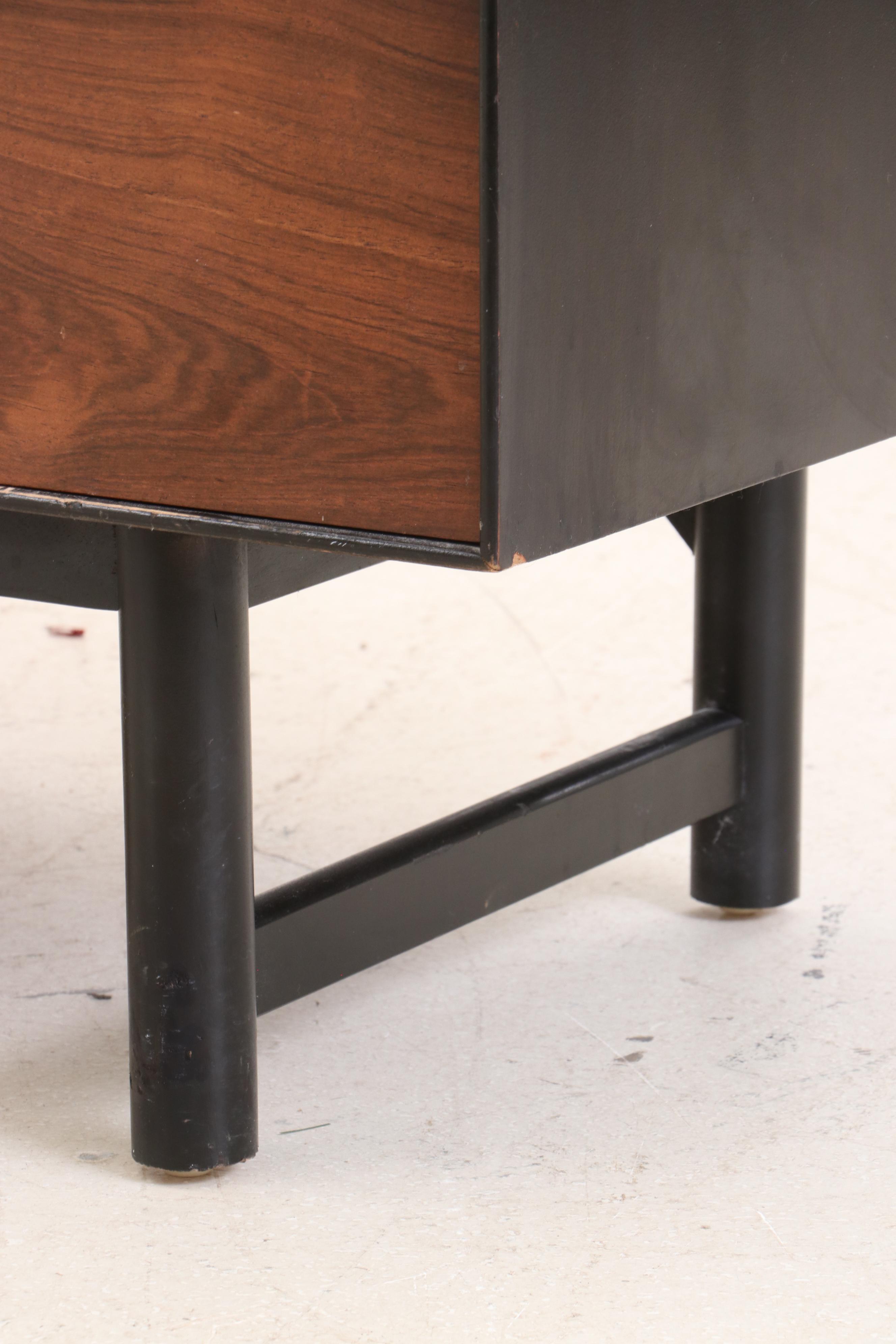 Mid Century Modern Stanley Furniture Walnut and Ebonized Wood Dresser ...