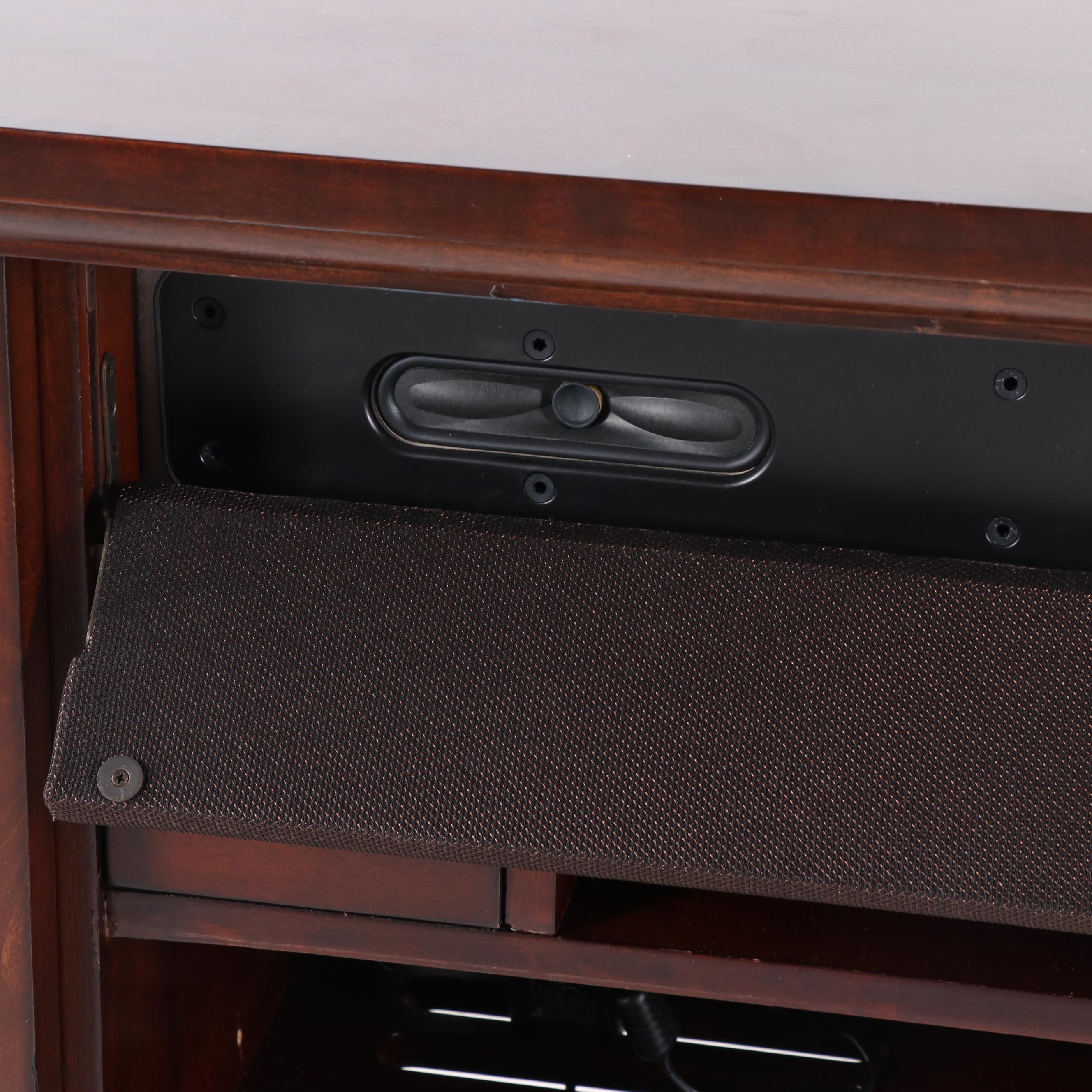 Cherry Entertainment Center Cabinet with Boston TVee Model 25 Speaker ...