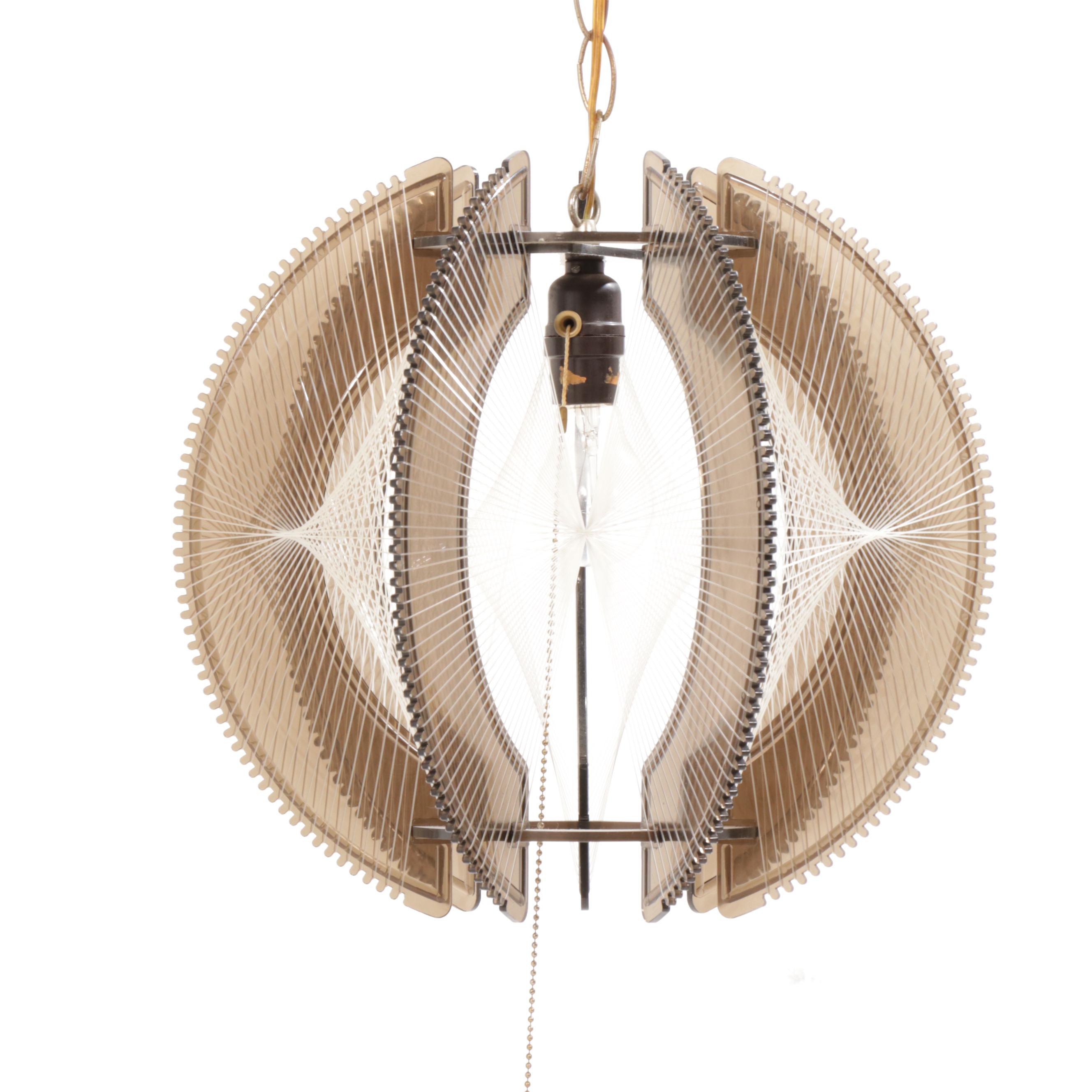 Lucite String Swag Pendant Light in the Style of Naum Gabo, Mid-Century ...