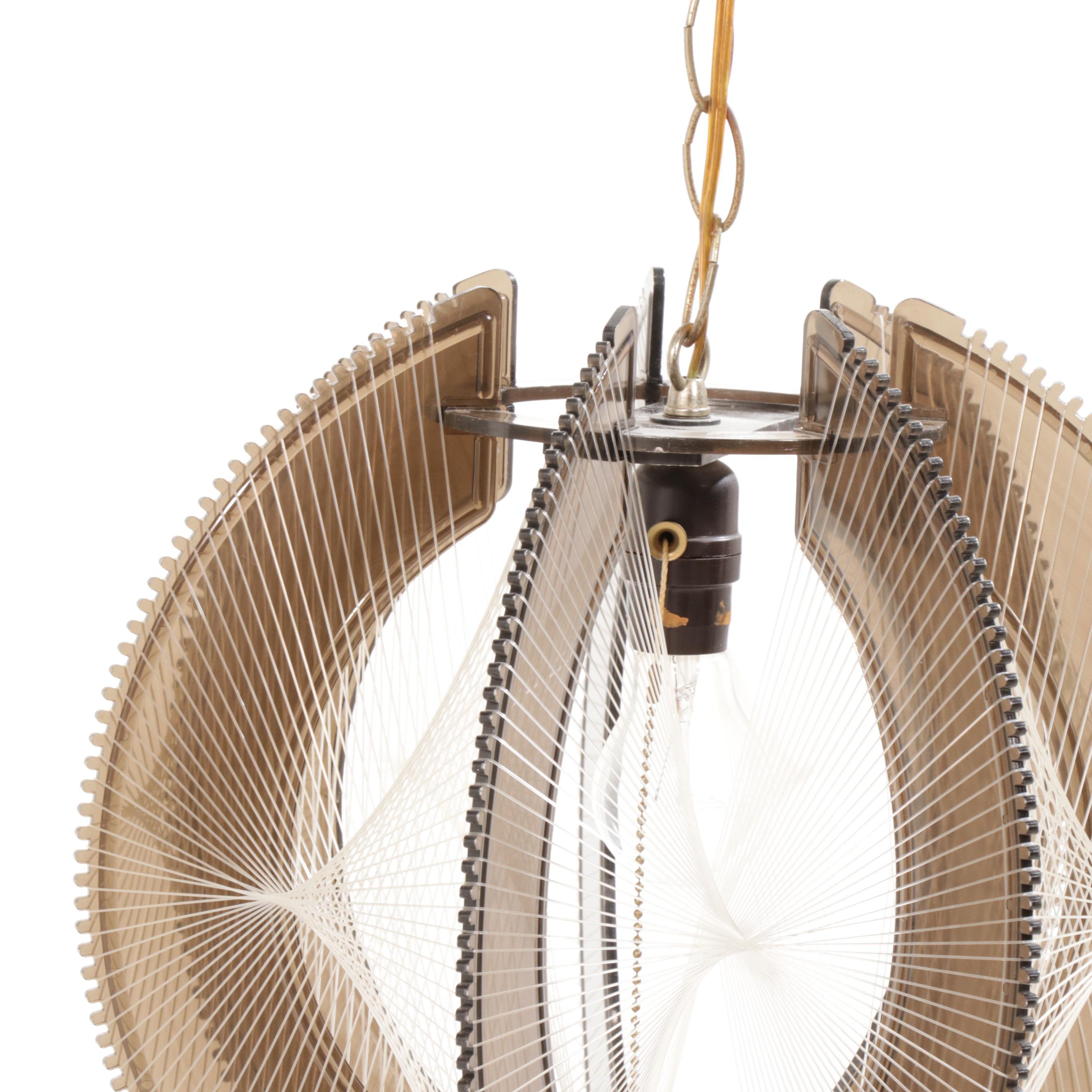 Lucite String Swag Pendant Light in the Style of Naum Gabo, Mid-Century ...