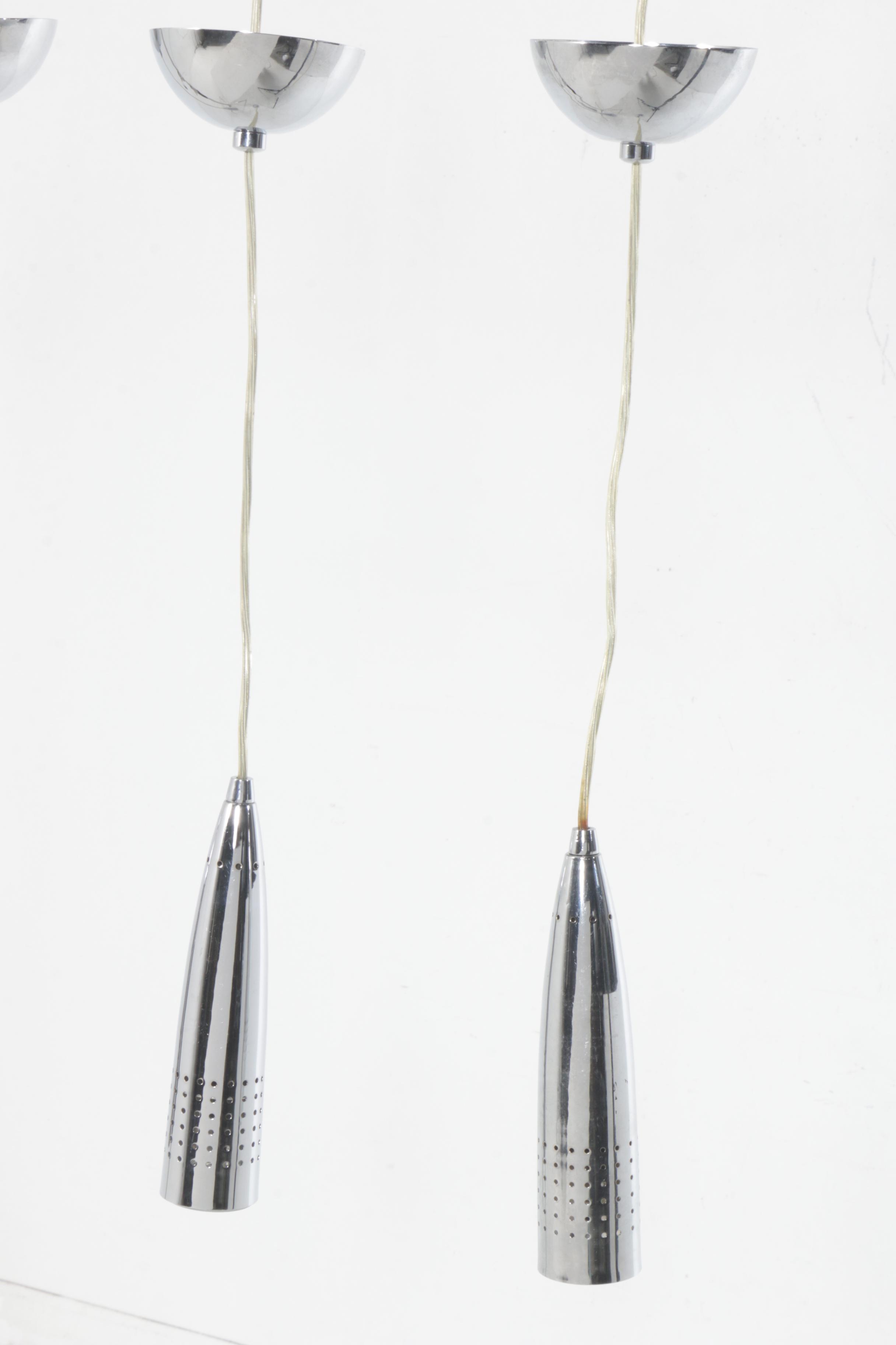 MCM Style Cylindrical Cone Pendant Light Set of Three | EBTH