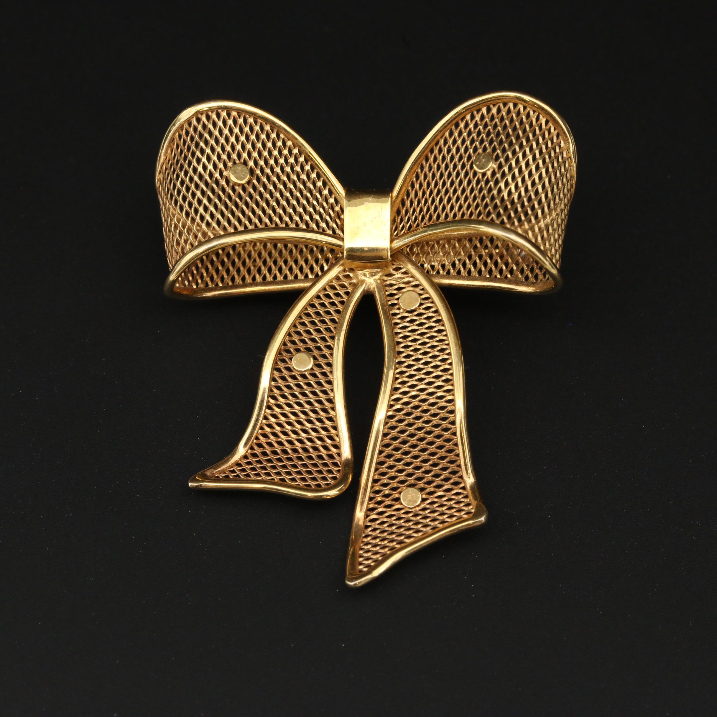 14K Yellow Gold Ribbon Brooch | Everything But The House