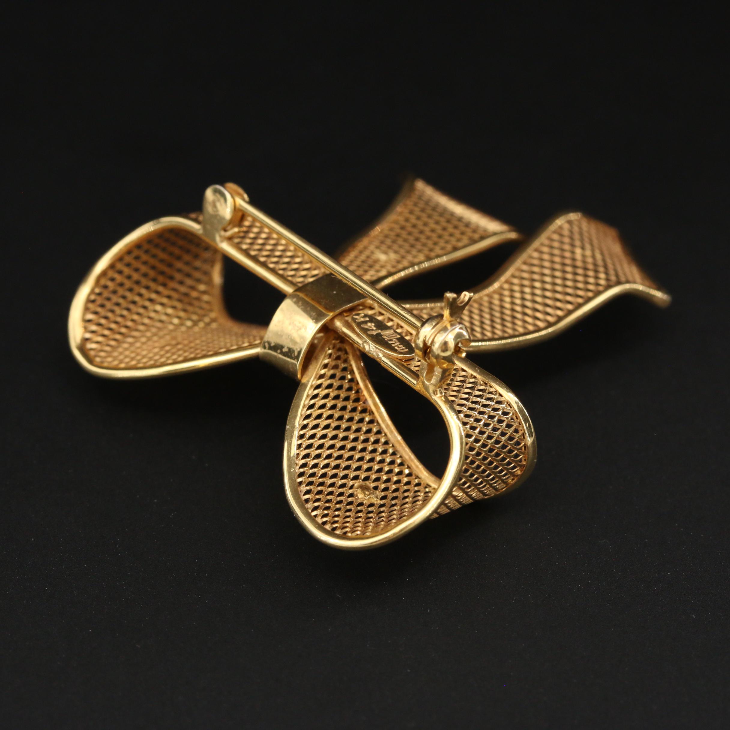 14K Yellow Gold Ribbon Brooch | Everything But The House