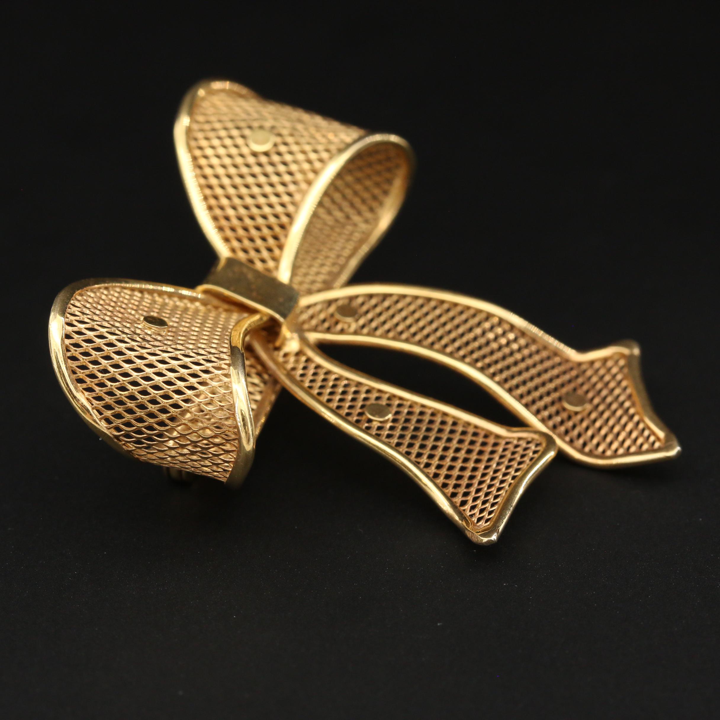 14K Yellow Gold Ribbon Brooch | Everything But The House