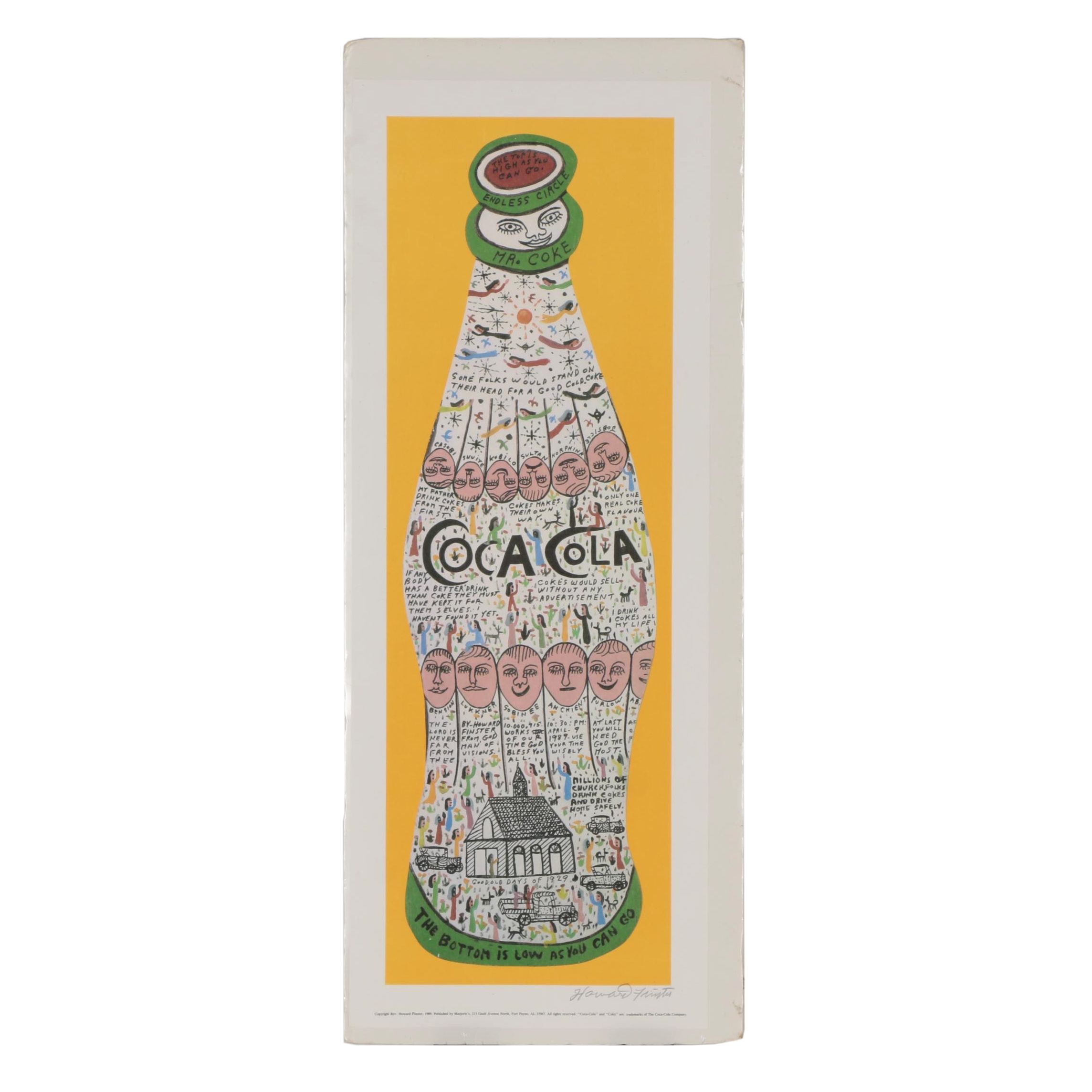 Howard Finster Offset Lithograph "Mr. Coke", 1989 | EBTH